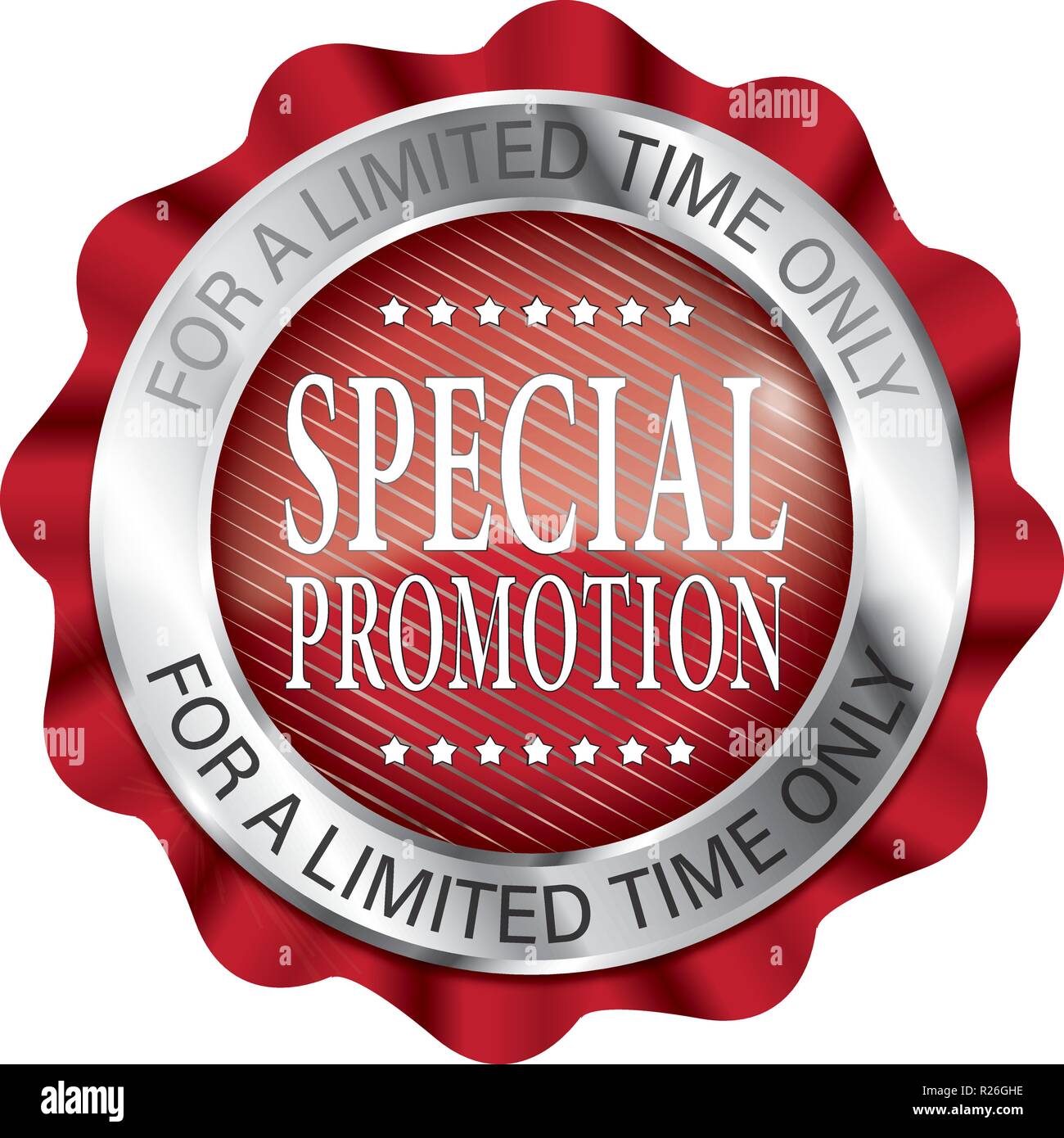 ROUND RED RIBBON ON WHITE BACKGROUND Stock Vector Image & Art - Alamy