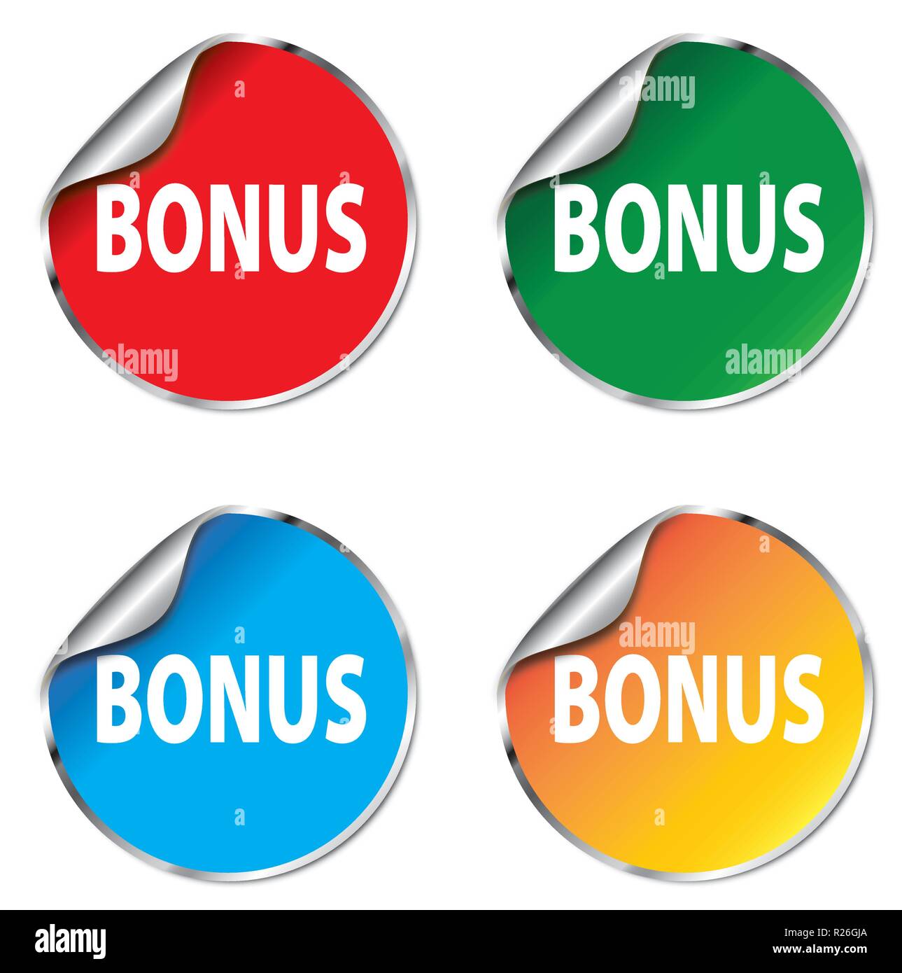 color and silver sticker set on white background Stock Vector Image ...