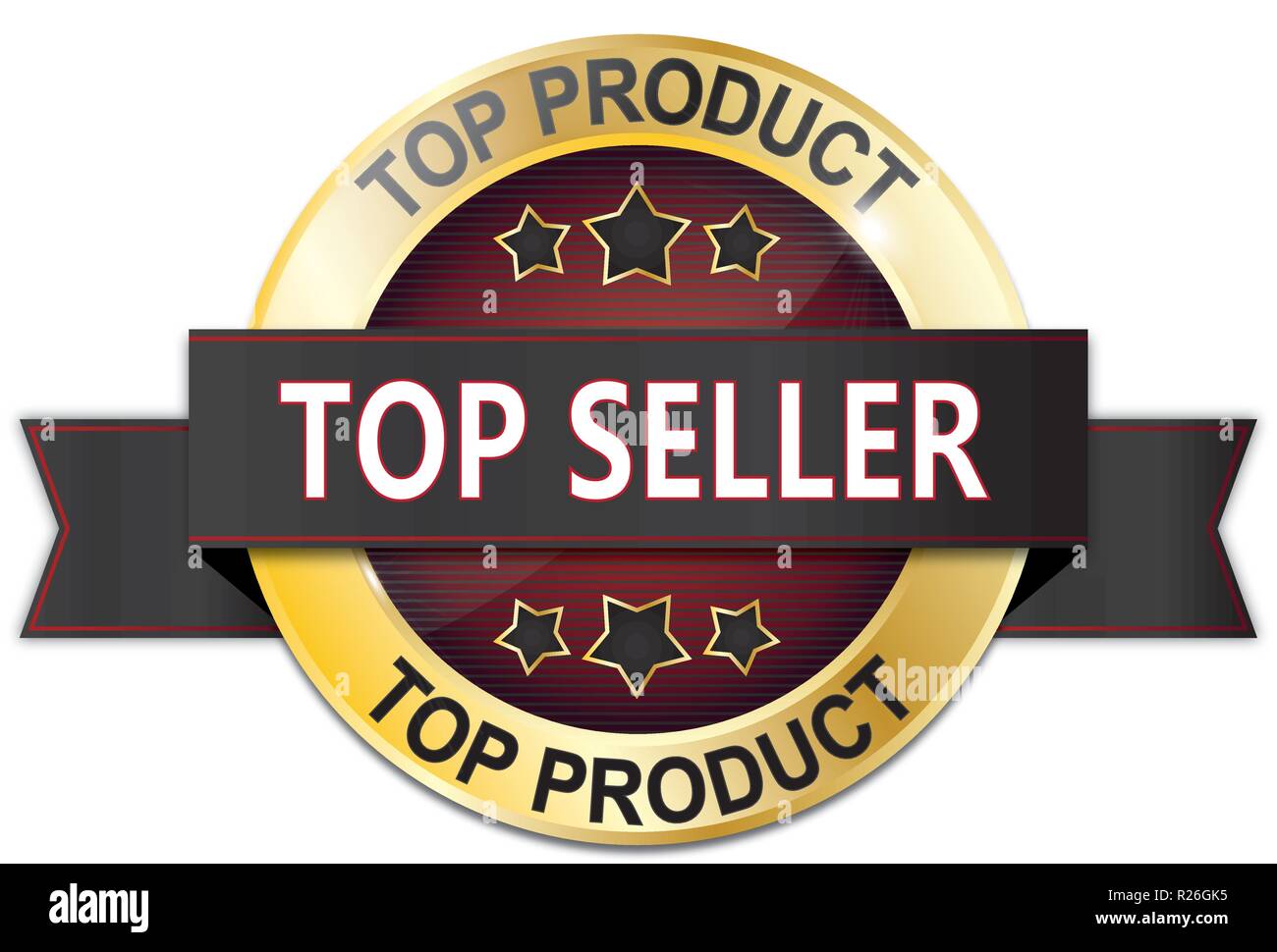 golden black and red metallic badge on white Stock Vector Image & Art ...