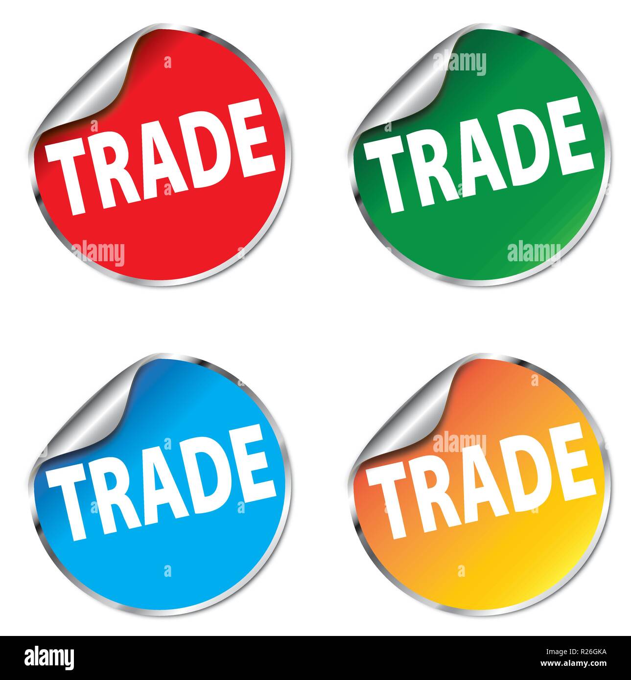 color and silver sticker set on white background Stock Vector Image ...