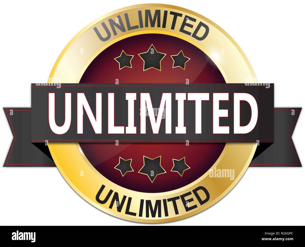 golden black and red metallic badge on white Stock Vector Image & Art ...