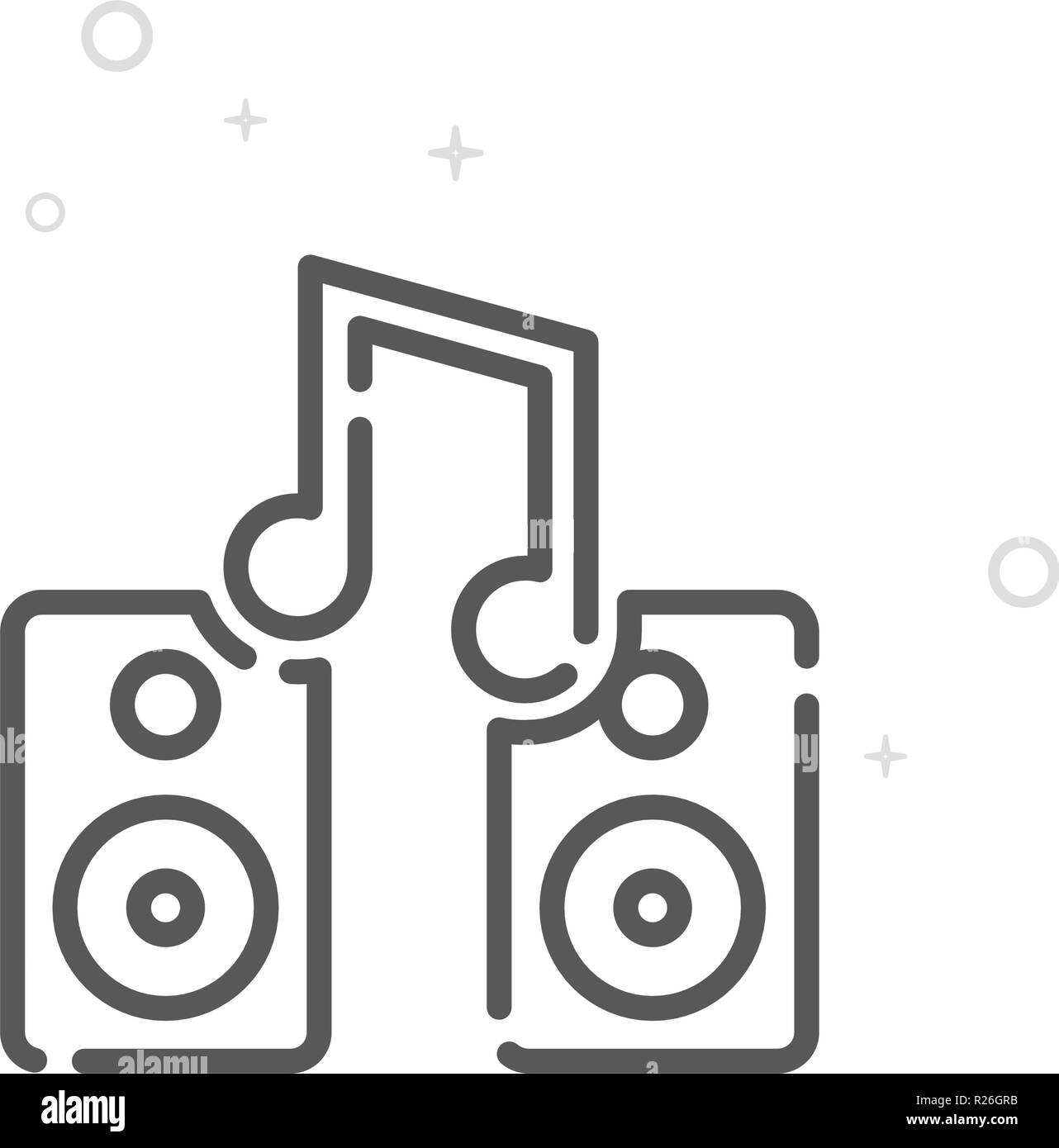 Music Vector Line Icon. Wedding DJ Symbol, Pictogram, Sign. Light ...