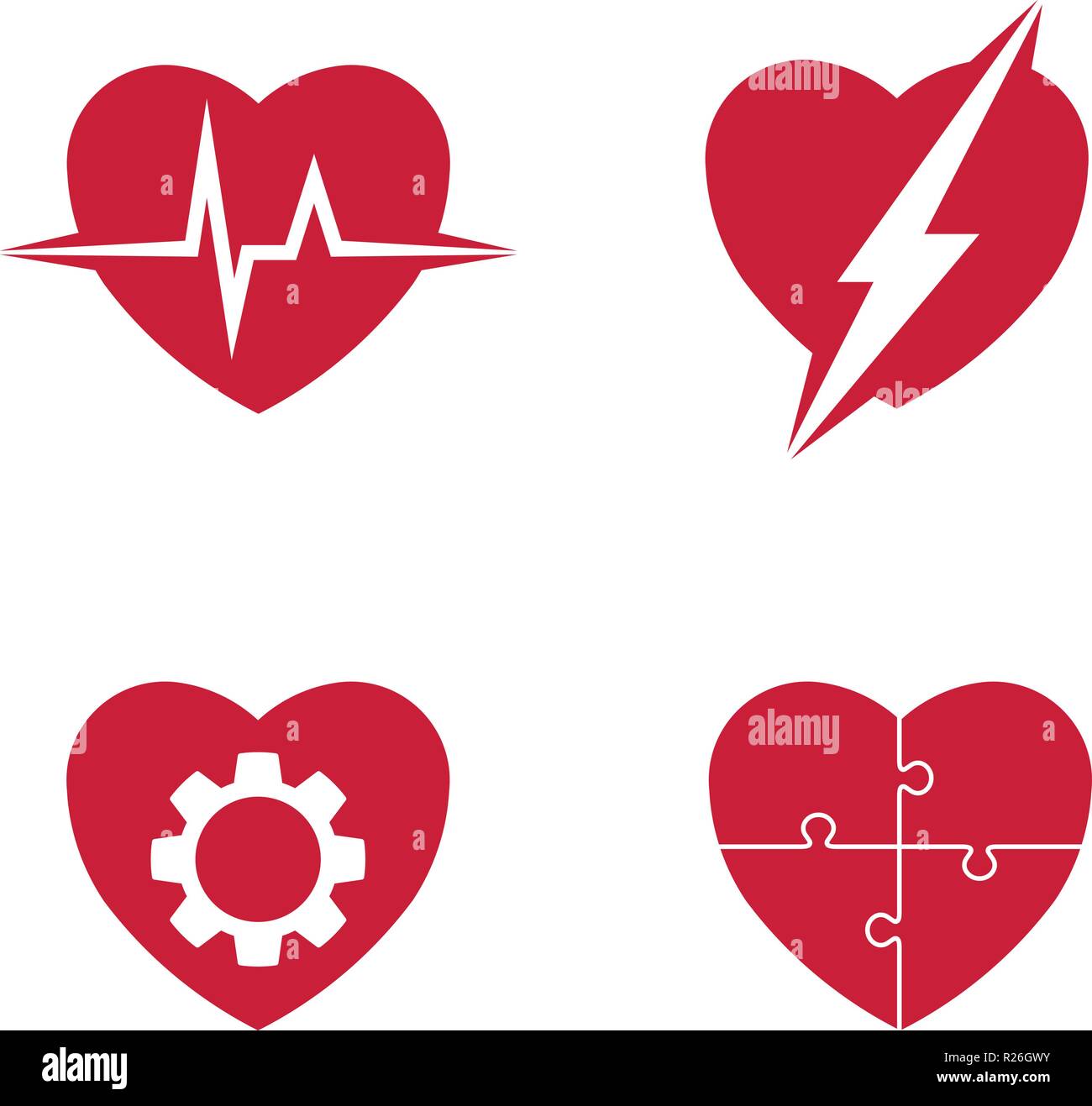 Heart abstract vector set Stock Vector Image & Art - Alamy