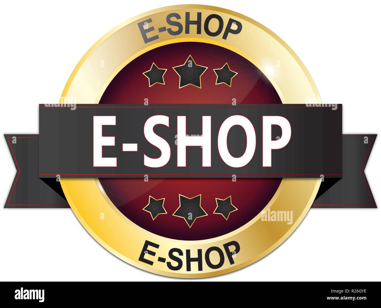 golden black and red metallic badge on white Stock Vector Image & Art ...