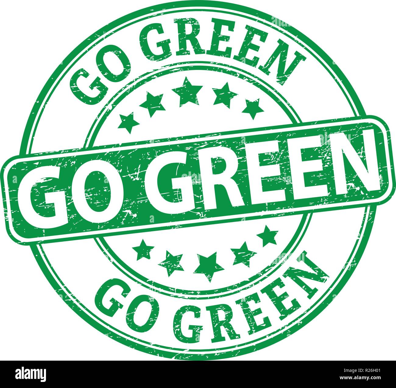 green grungy rubber stamp on white background Stock Vector Image & Art ...