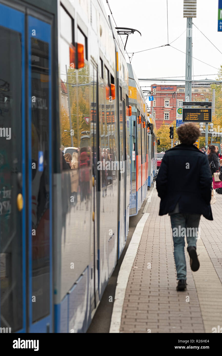Man running train station hi-res stock photography and images - Alamy