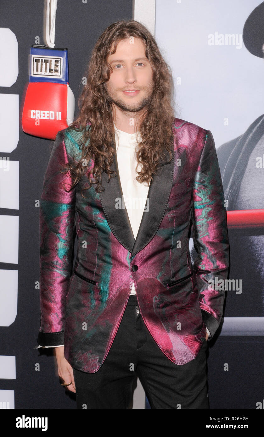 New York, NY - November 14, 2018: Ludwig Goransson attends the Creed II ...