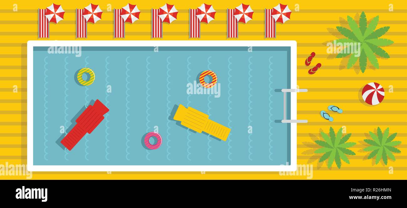 Pool banner. Flat illustration of pool vector banner for web Stock ...