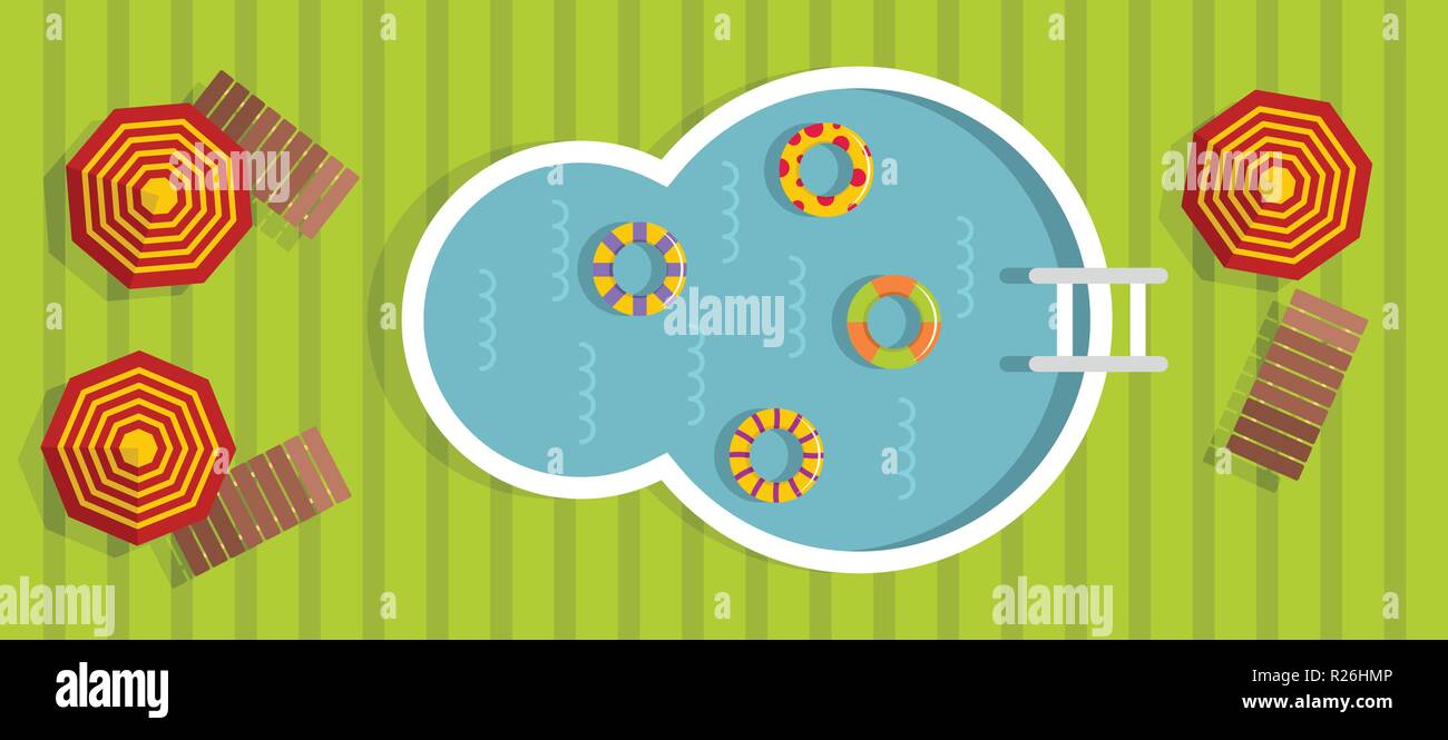 Swimming pool banner. Flat illustration of swimming pool vector banner ...