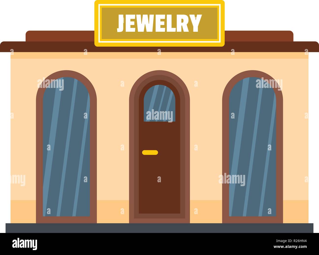 Jewelry shop icon. Flat illustration of jewelry shop vector icon for ...
