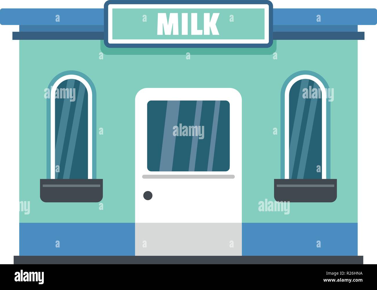 Milk shop icon. Flat illustration of milk shop vector icon for web ...