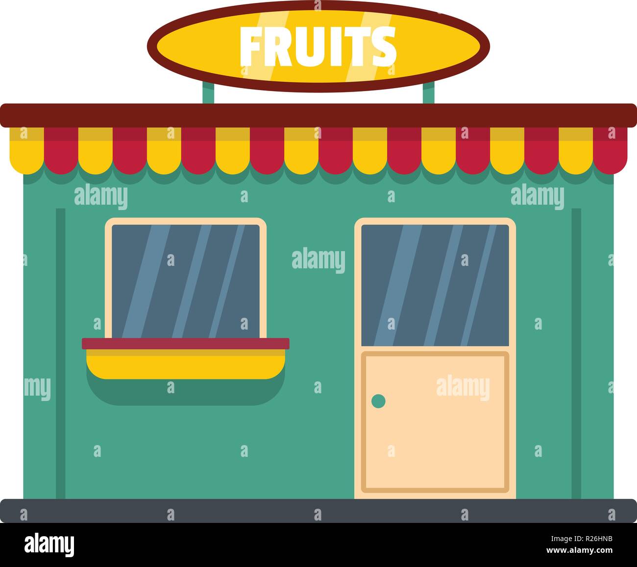 Fruit shop icon. Flat illustration of fruit shop vector icon for web ...