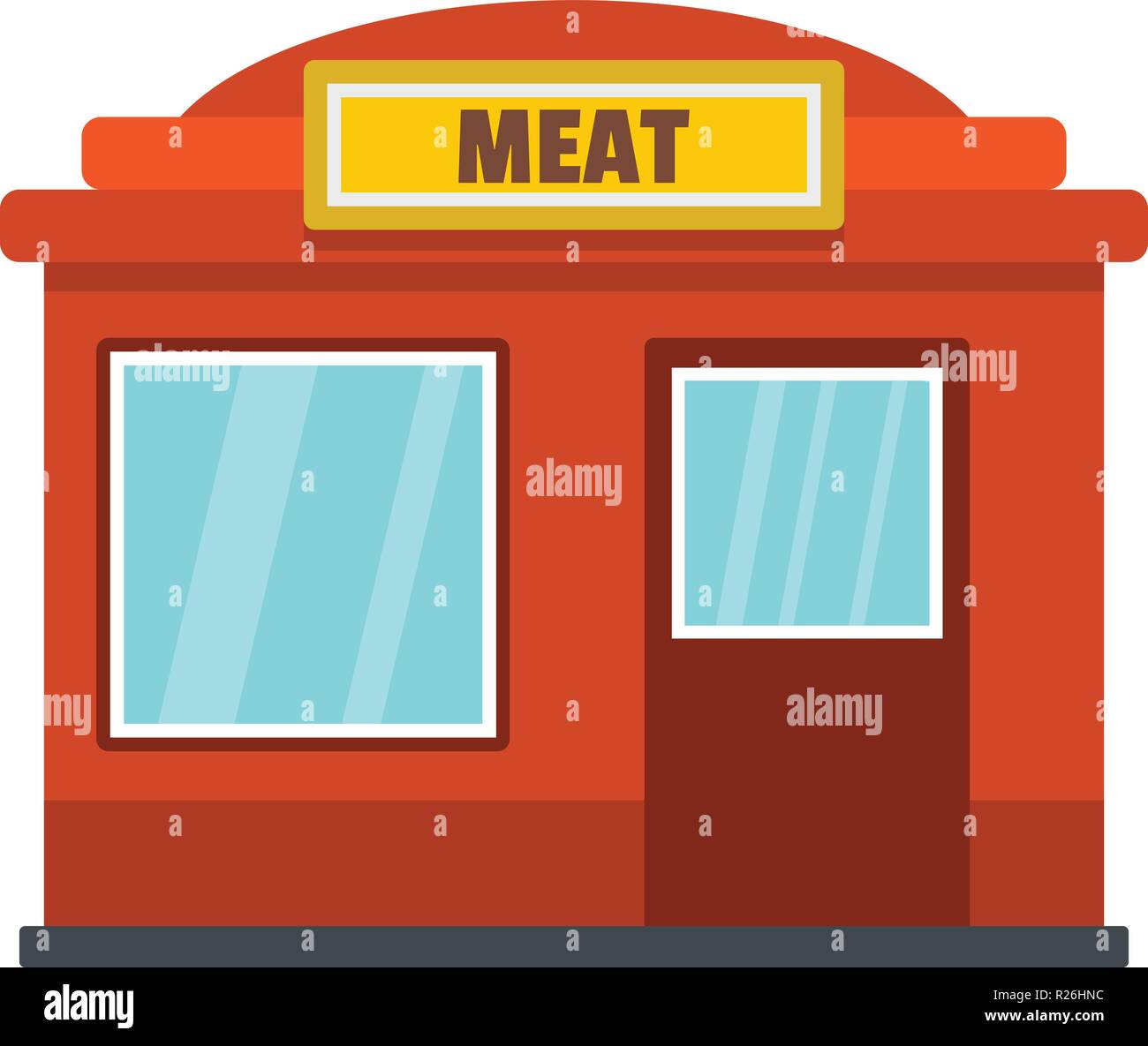 Meat shop icon. Flat illustration of meat shop vector icon for web ...
