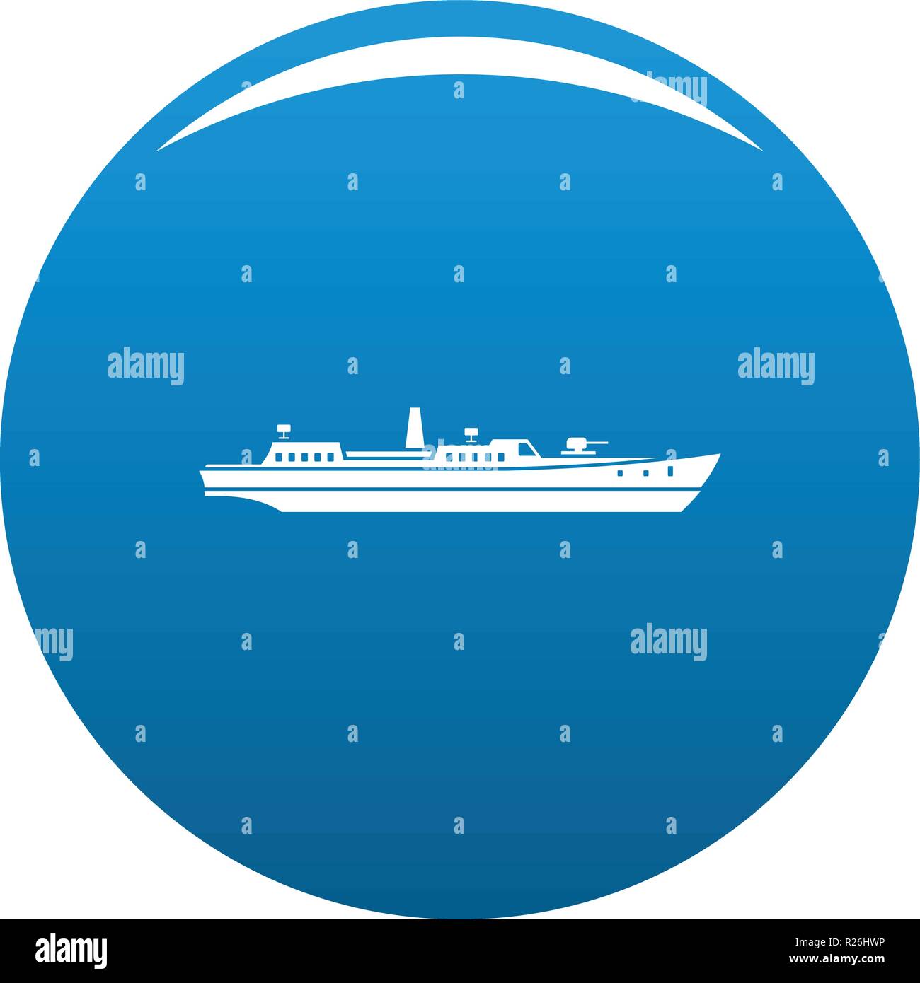 Ship combat icon vector blue circle isolated on white background Stock ...