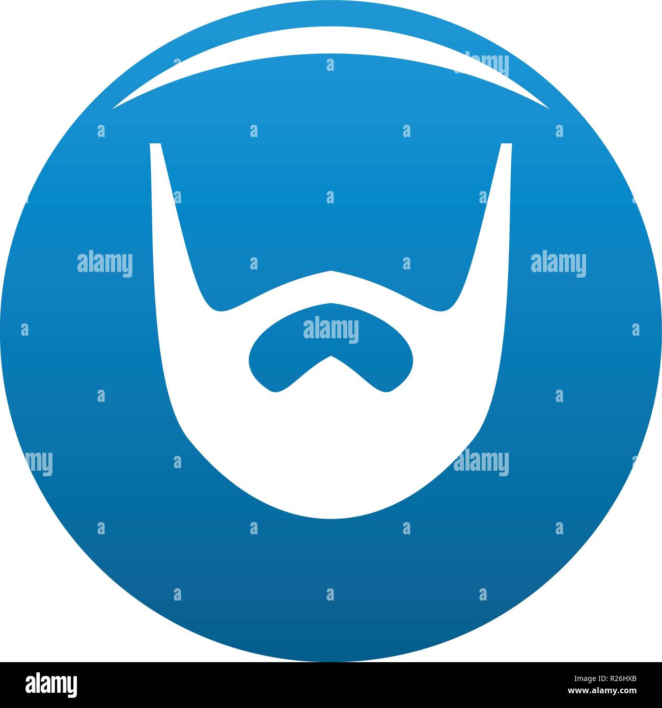 Neat beard icon vector blue circle isolated on white background Stock ...