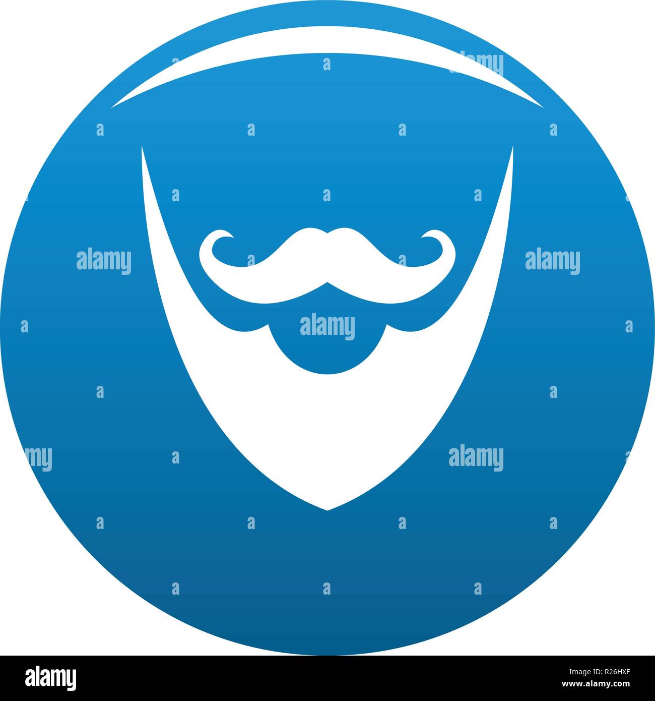 Pointing beard icon vector blue circle isolated on white background ...