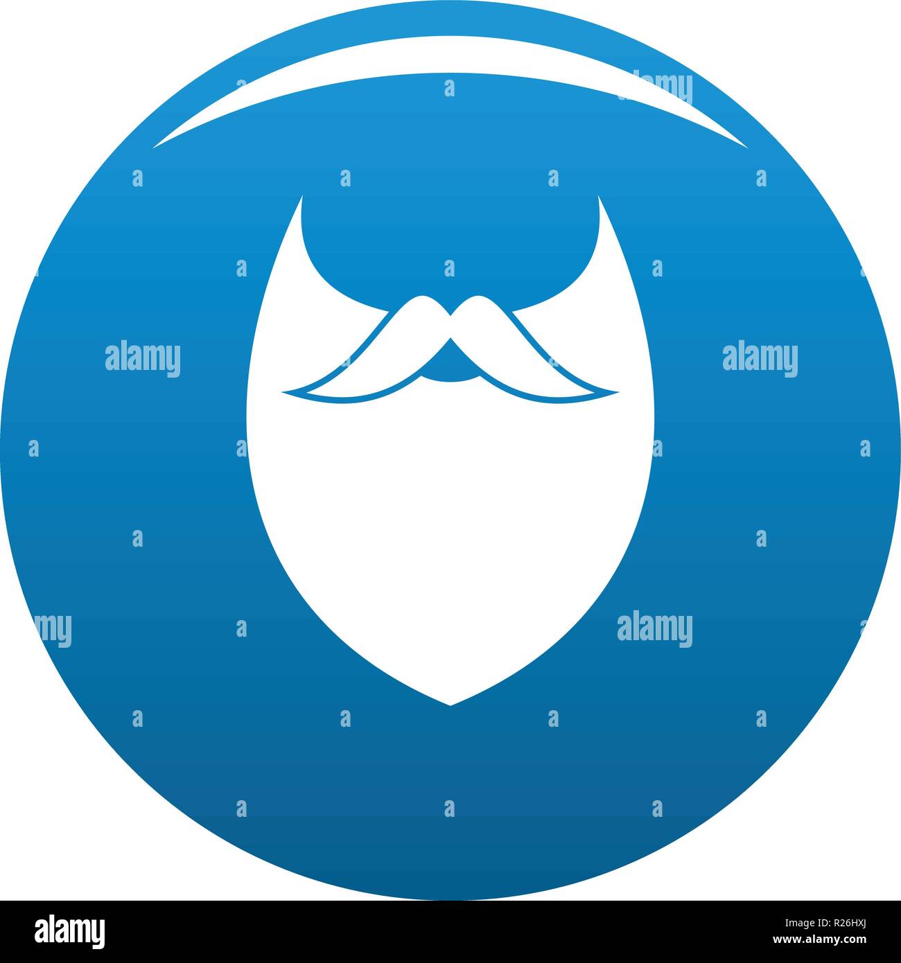 Dense beard icon vector blue circle isolated on white background Stock ...