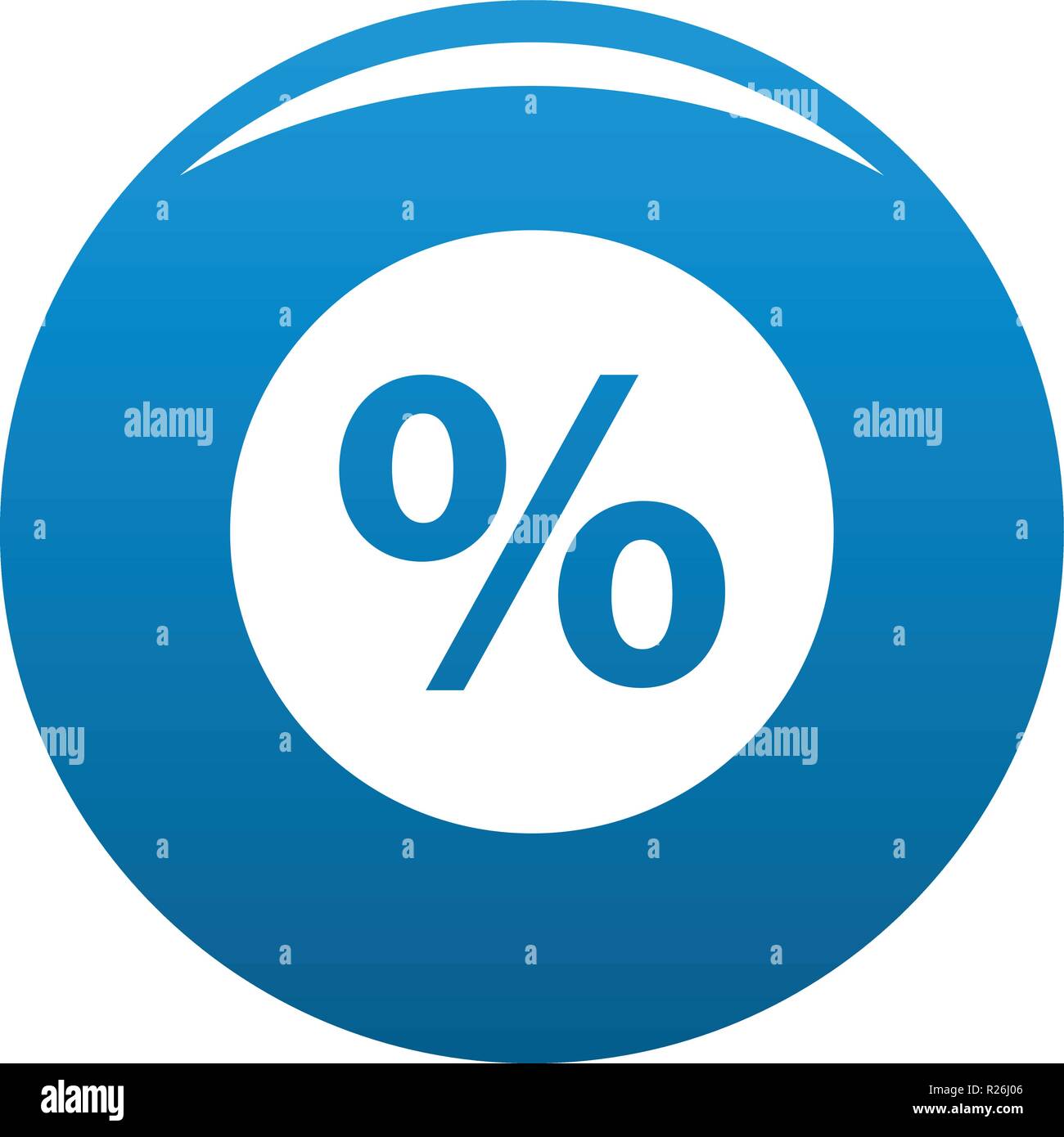 Percent sign vector icon vector blue circle isolated on white ...