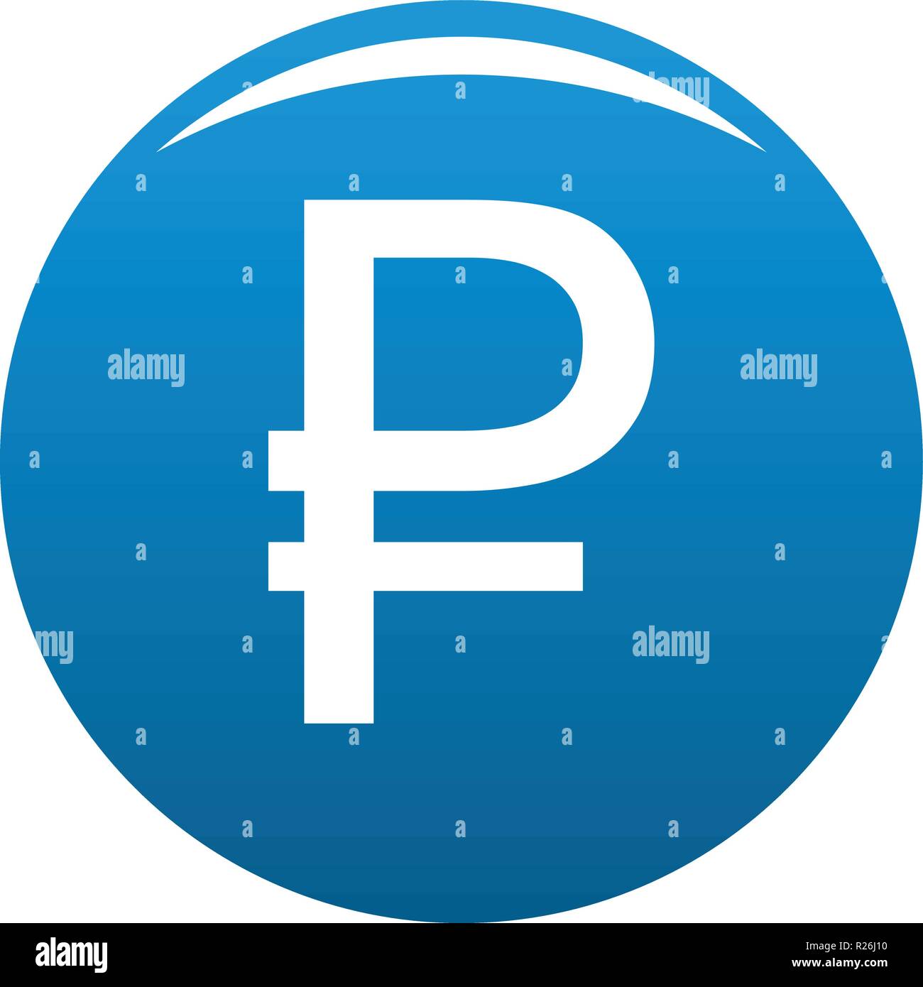 Ruble symbol icon vector blue circle isolated on white background Stock ...