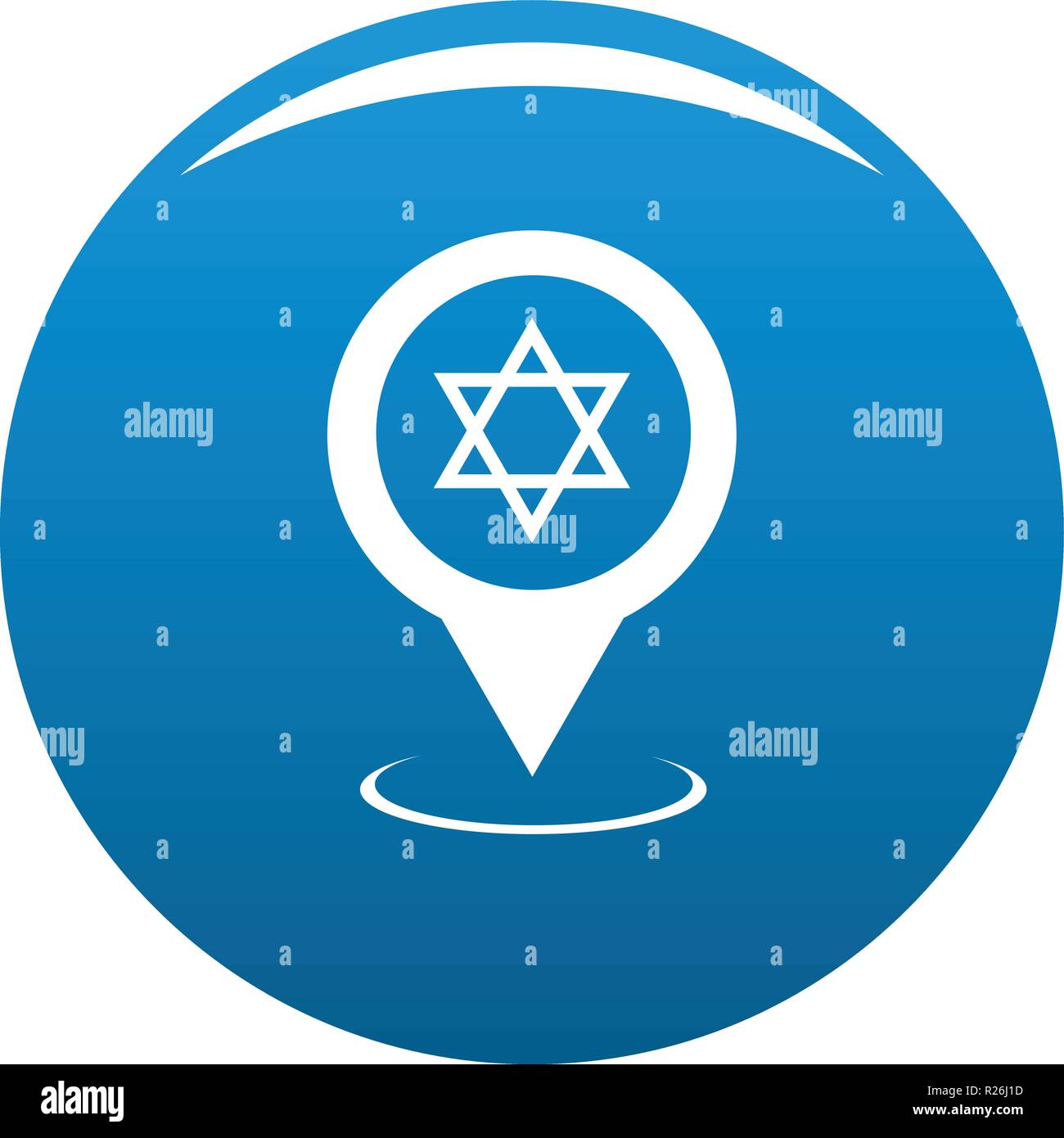 Synagogue map pointer icon vector blue circle isolated on white ...