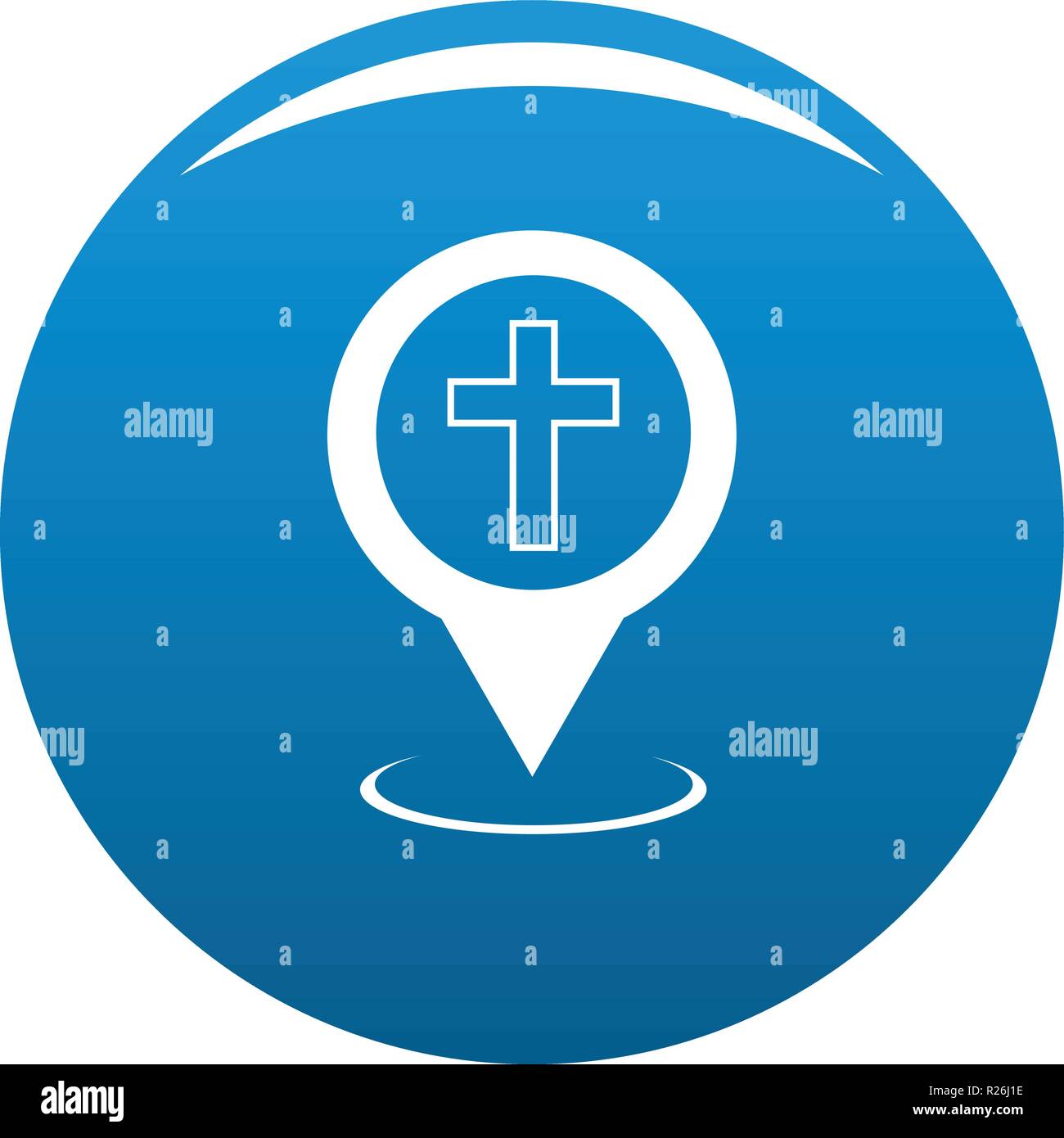 Church map pointer icon vector blue circle isolated on white background ...
