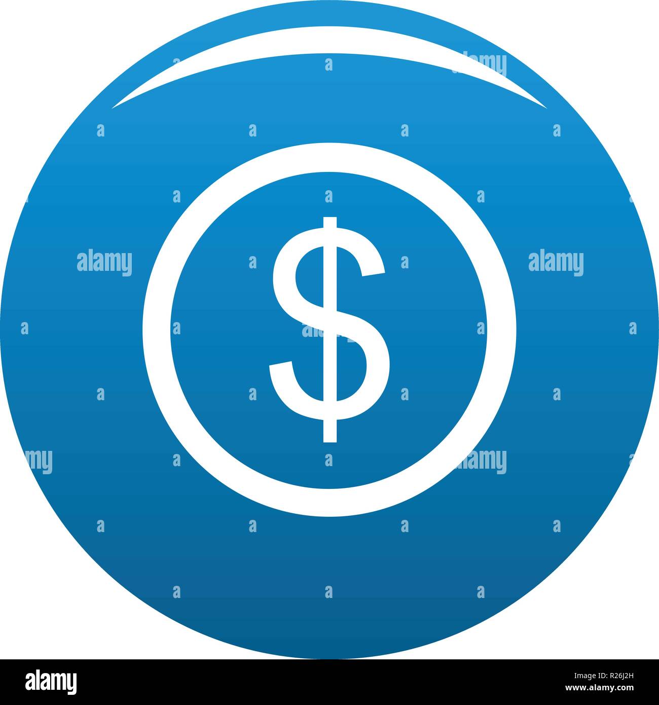 Dollar icon vector blue circle isolated on white background Stock ...