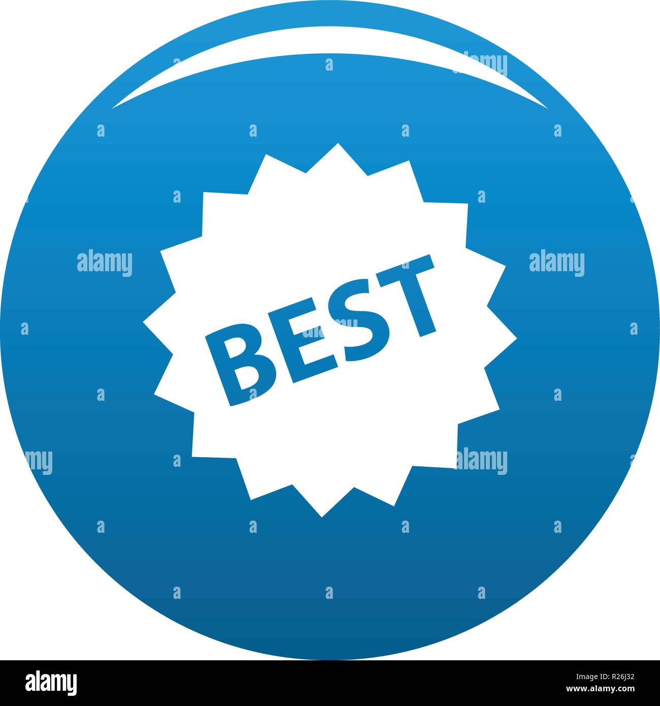 Best sign icon vector blue circle isolated on white background Stock ...