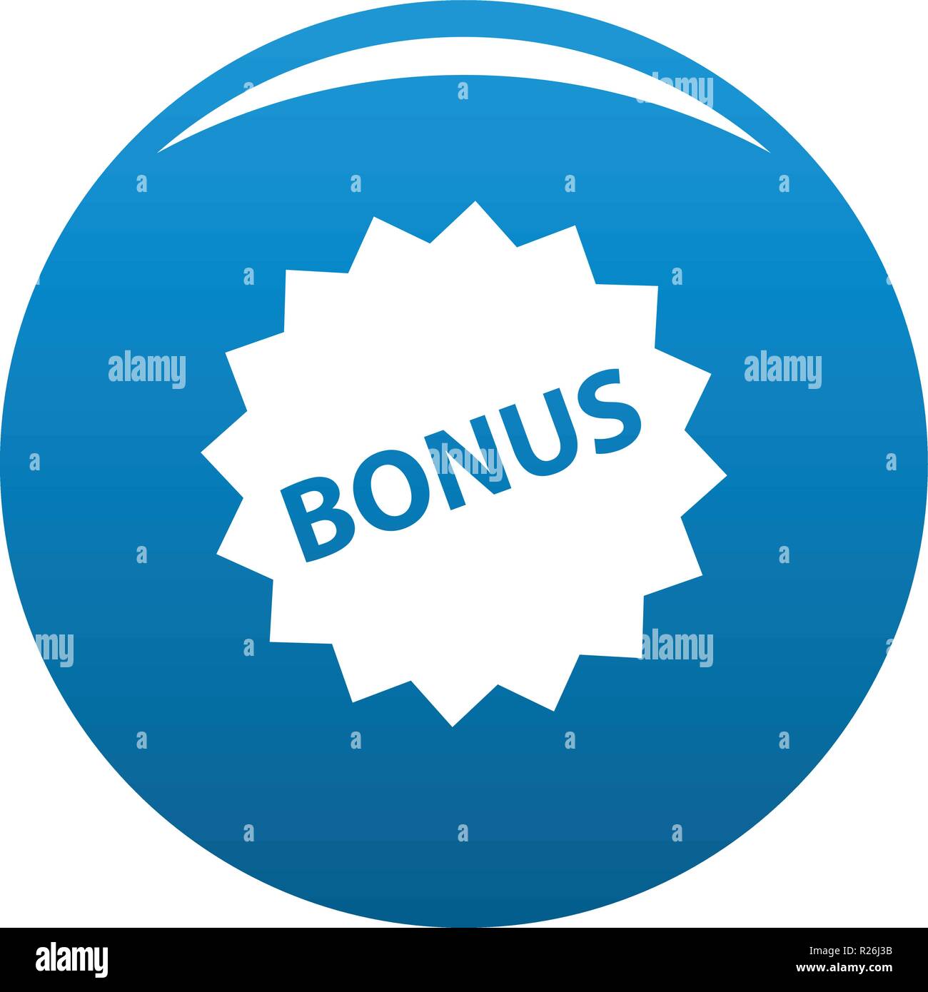Bonus sign icon vector blue circle isolated on white background Stock ...
