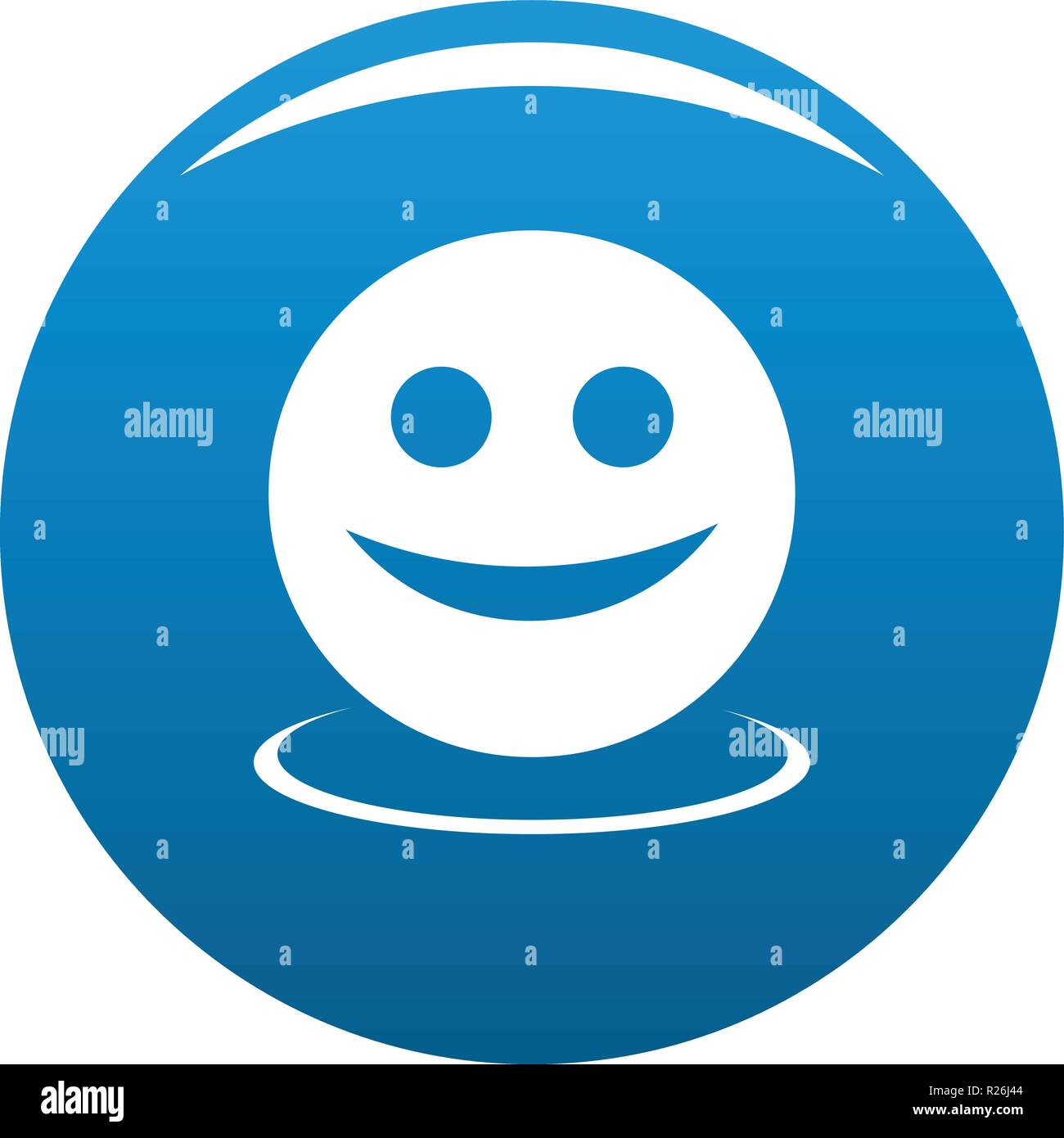 Smile icon vector blue circle isolated on white background Stock Vector ...