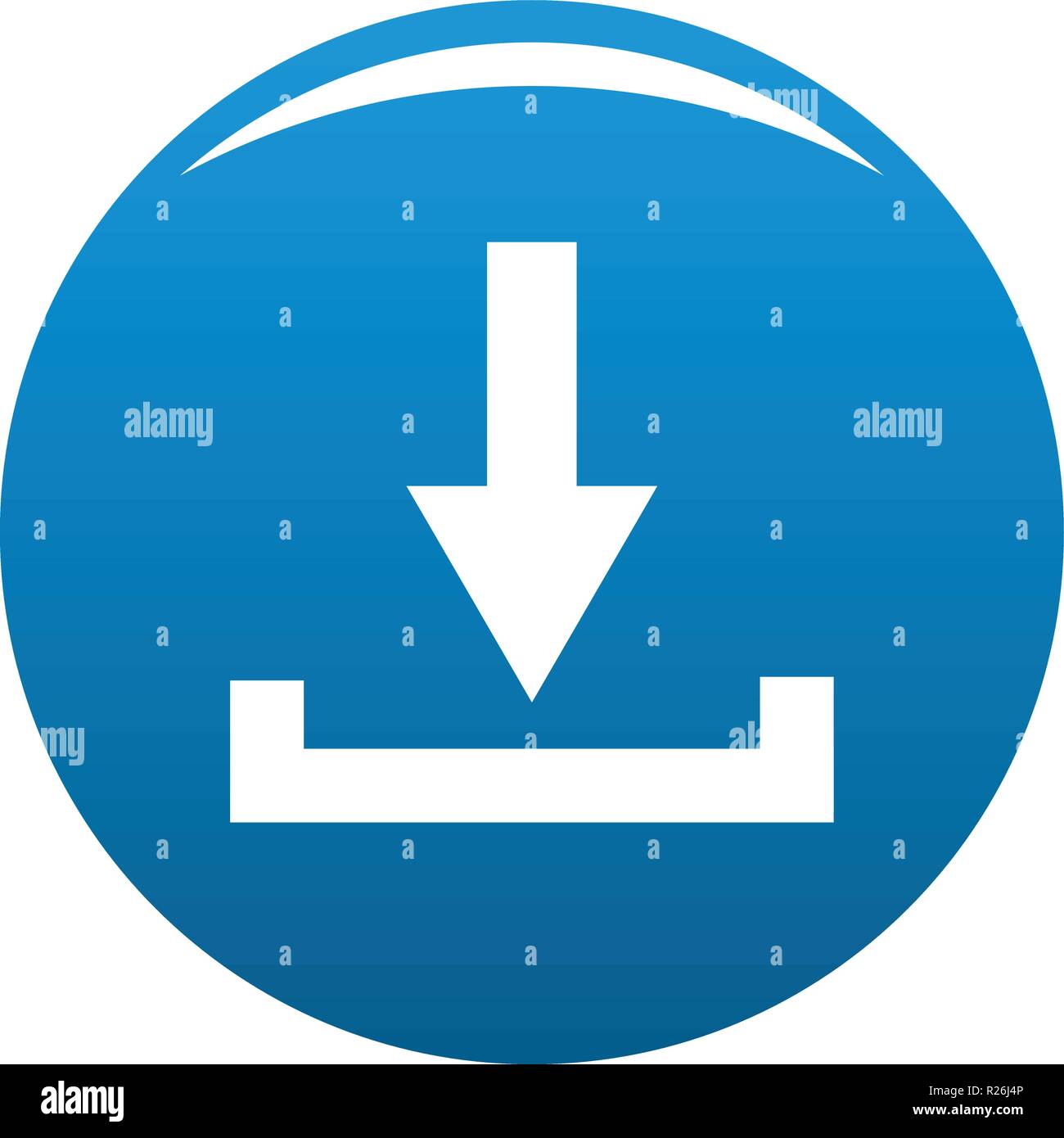 Download icon vector blue circle isolated on white background Stock ...