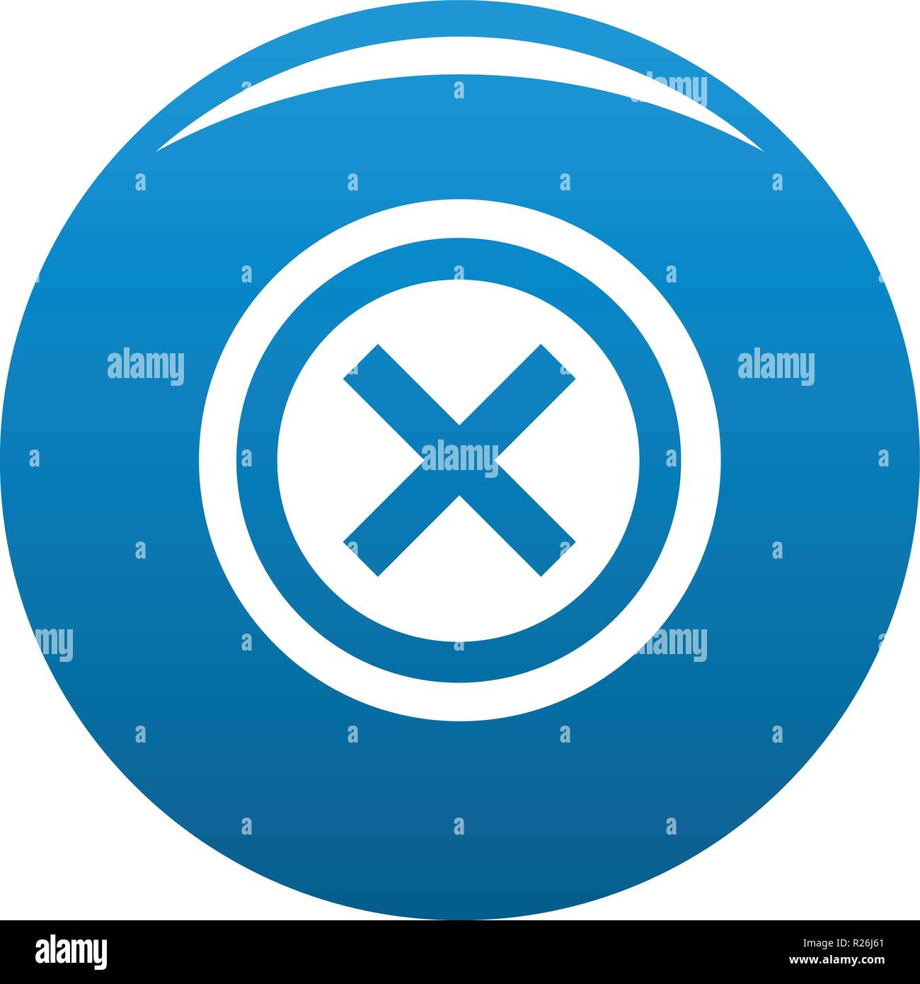 Not icon vector blue circle isolated on white background Stock Vector ...