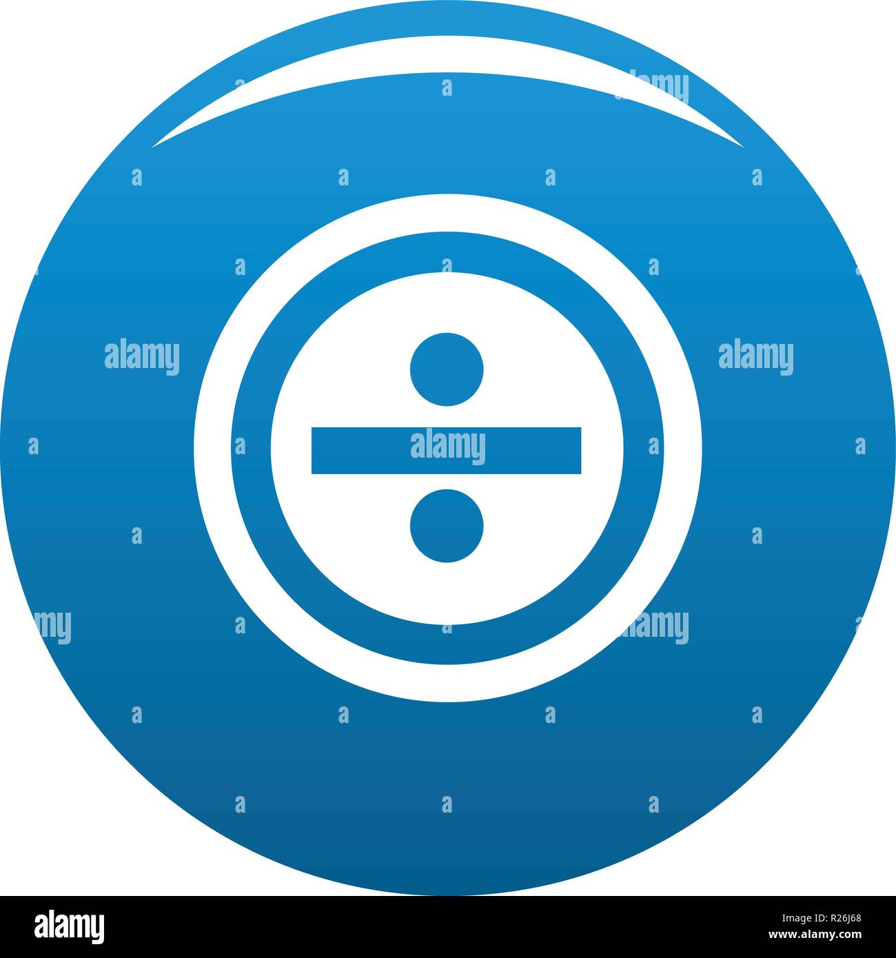 Divide icon vector blue circle isolated on white background Stock ...