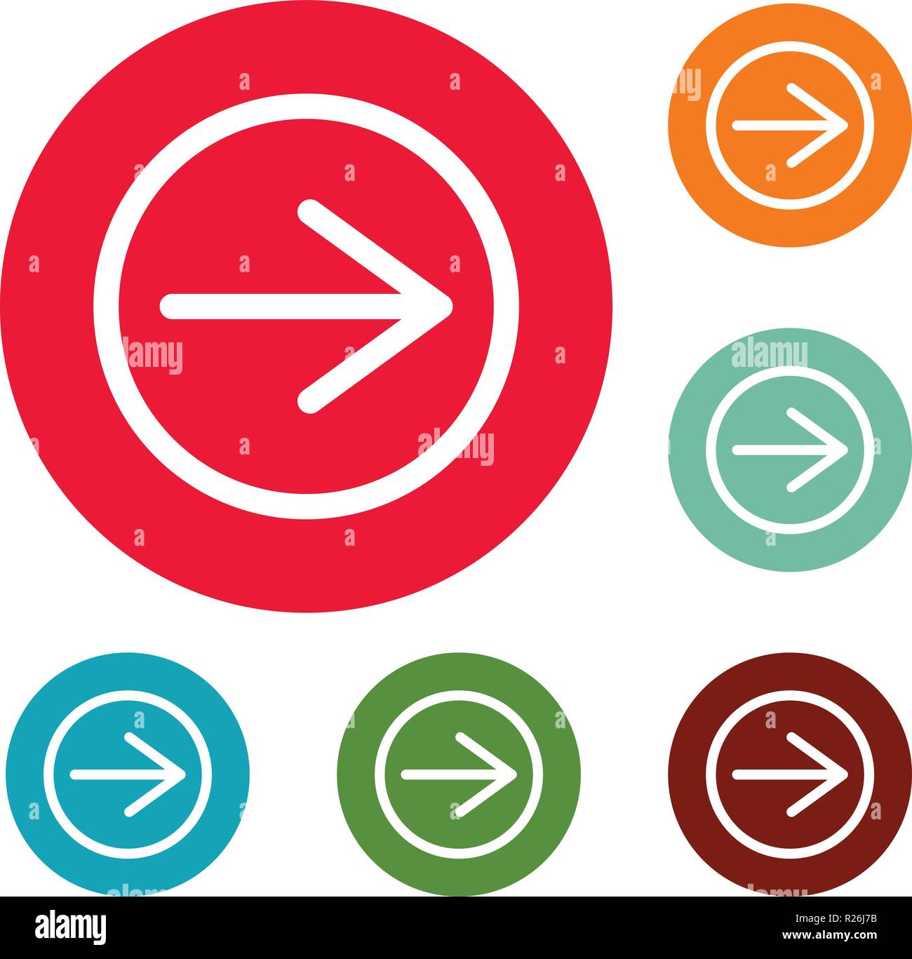 Arrow icons circle set vector isolated on white background Stock Vector Image & Art - Alamy