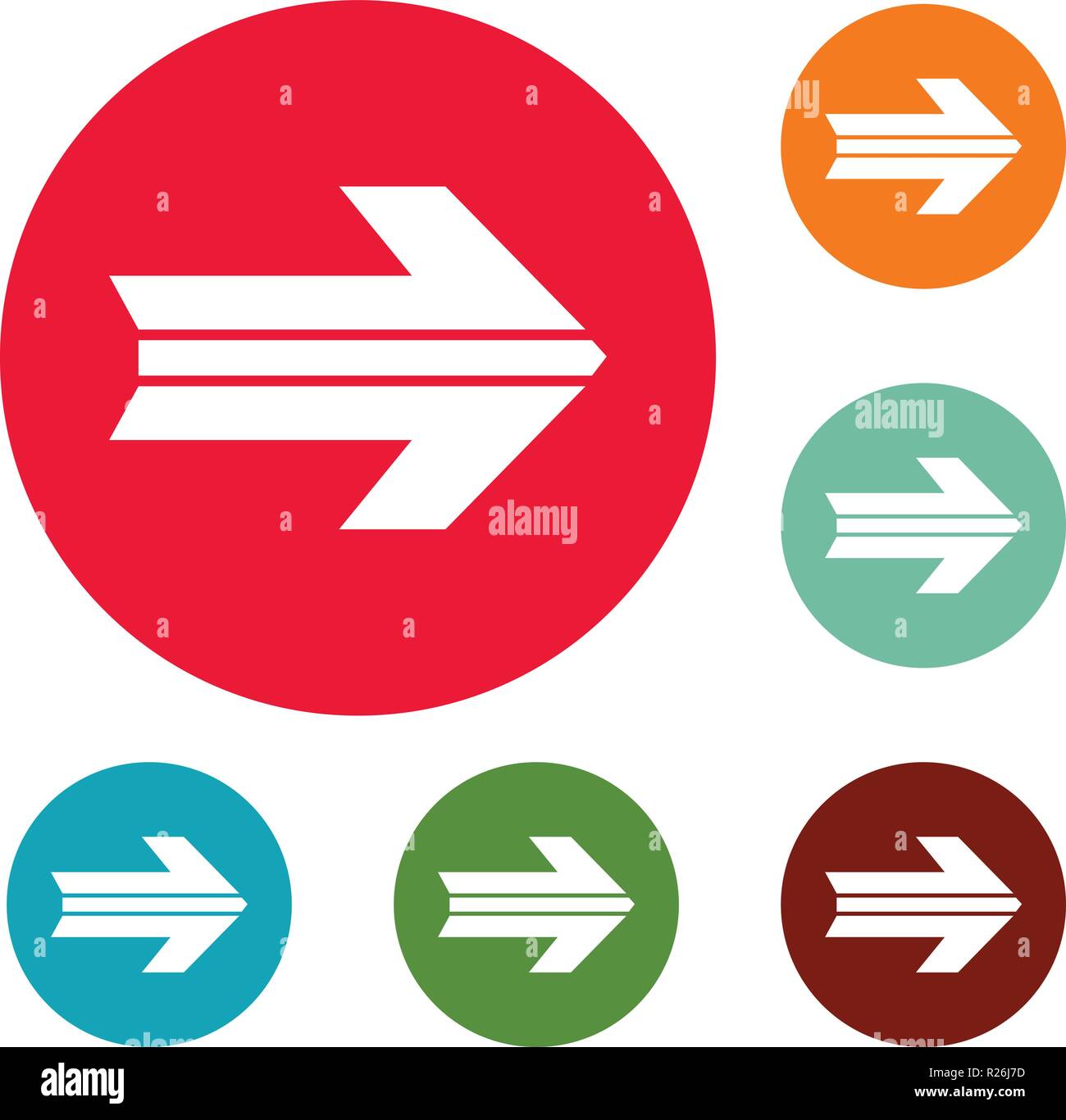 Arrow icons circle set vector isolated on white background Stock Vector ...