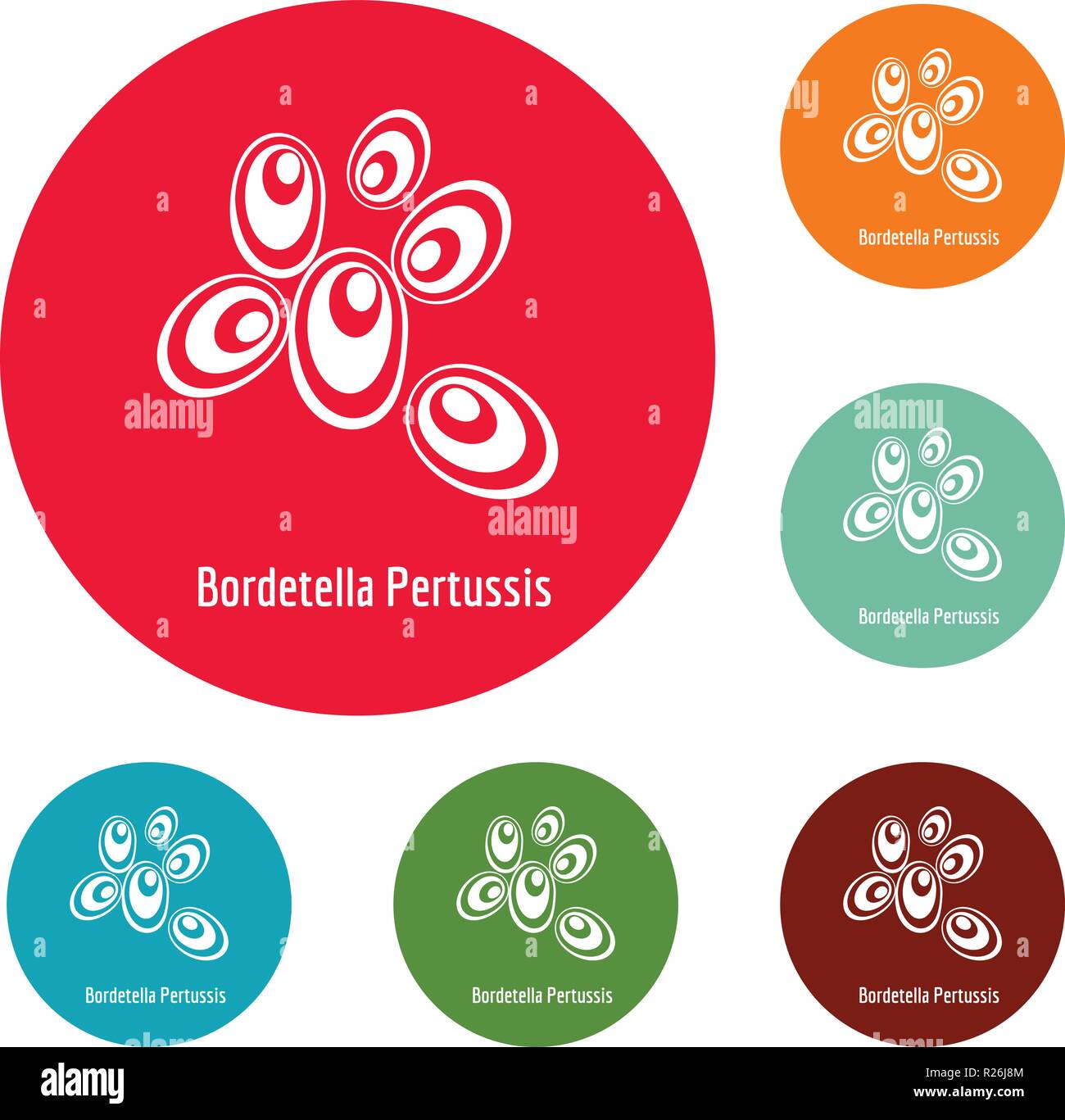Bordetella pertussis icons circle set vector isolated on white ...