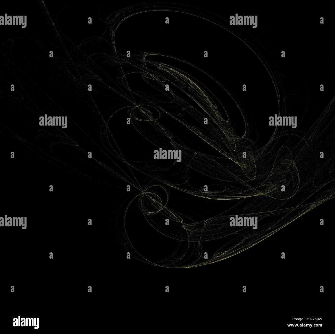 Yellow fractal illustration on black background. Fantasy fractal ...