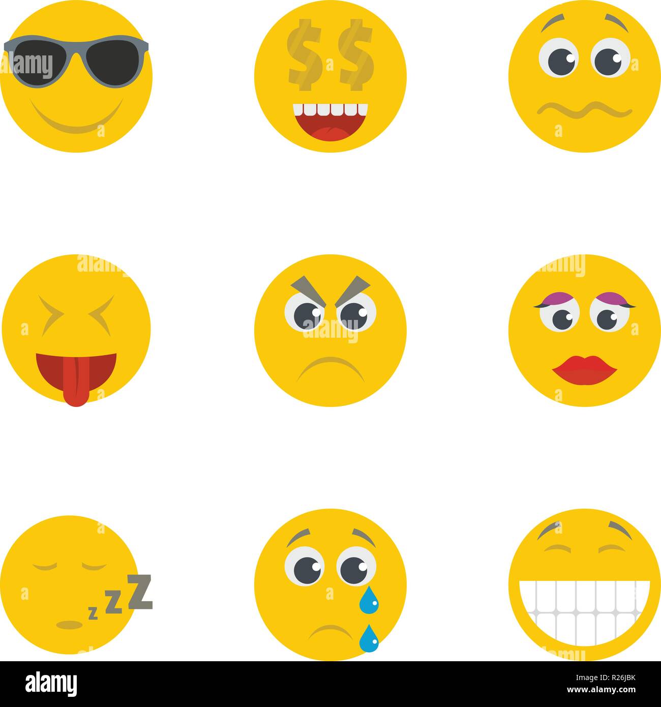 Smile icons set. Cartoon set of 9 smile vector icons for web isolated ...