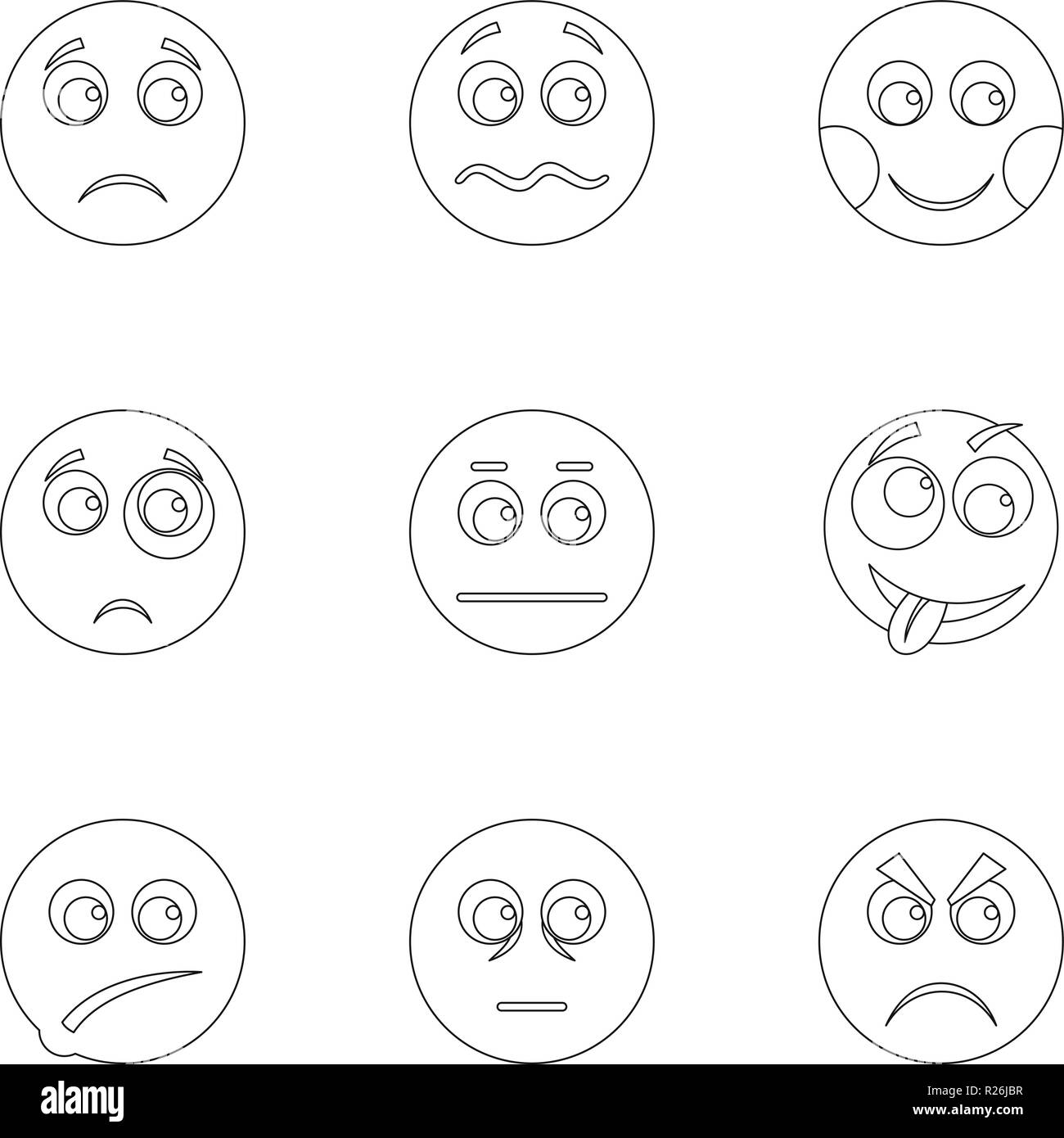 Appearance icons set. Outline set of 9 appearance vector icons for web ...