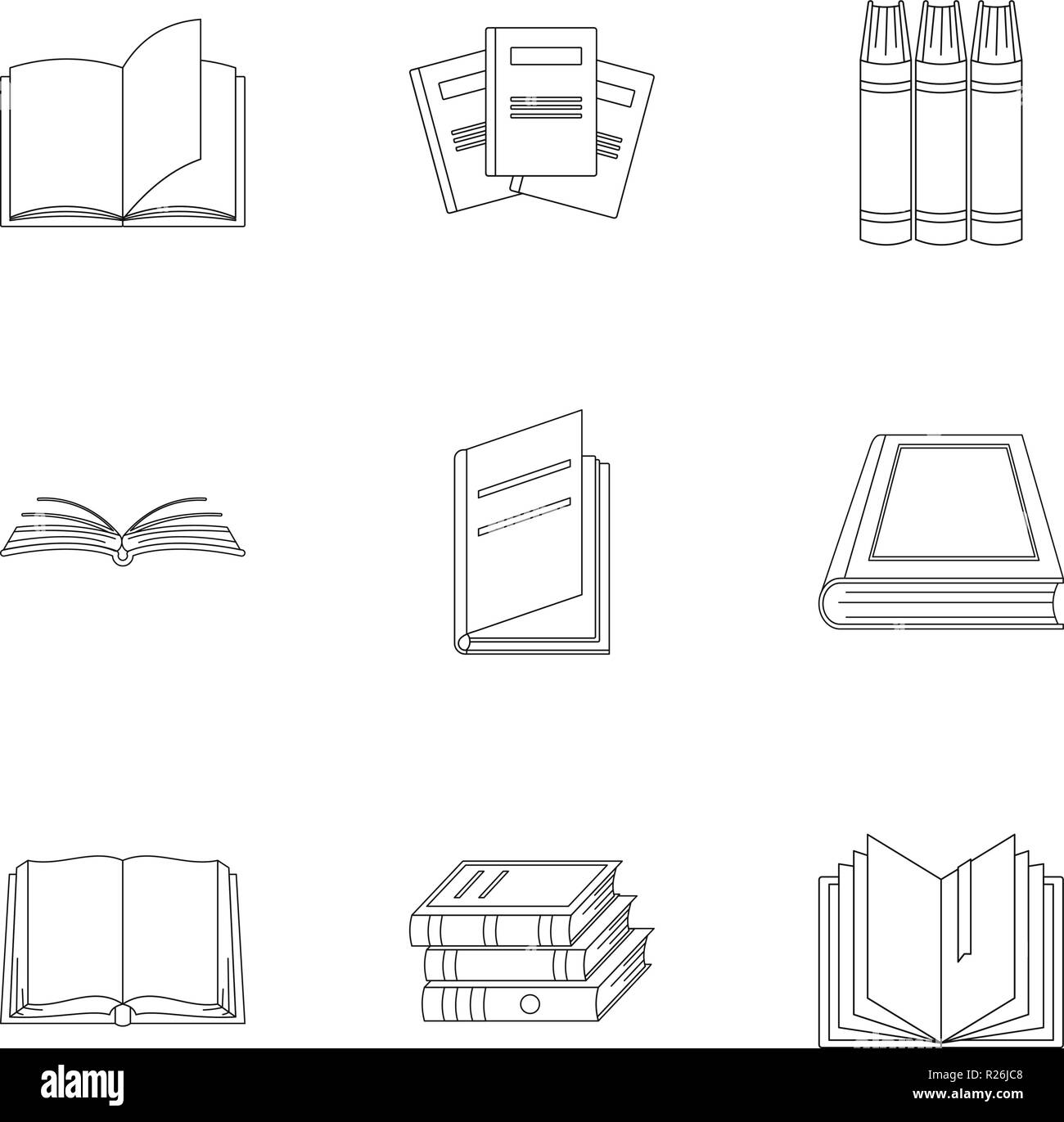 Volume icons set. Outline set of 9 volume vector icons for web isolated ...