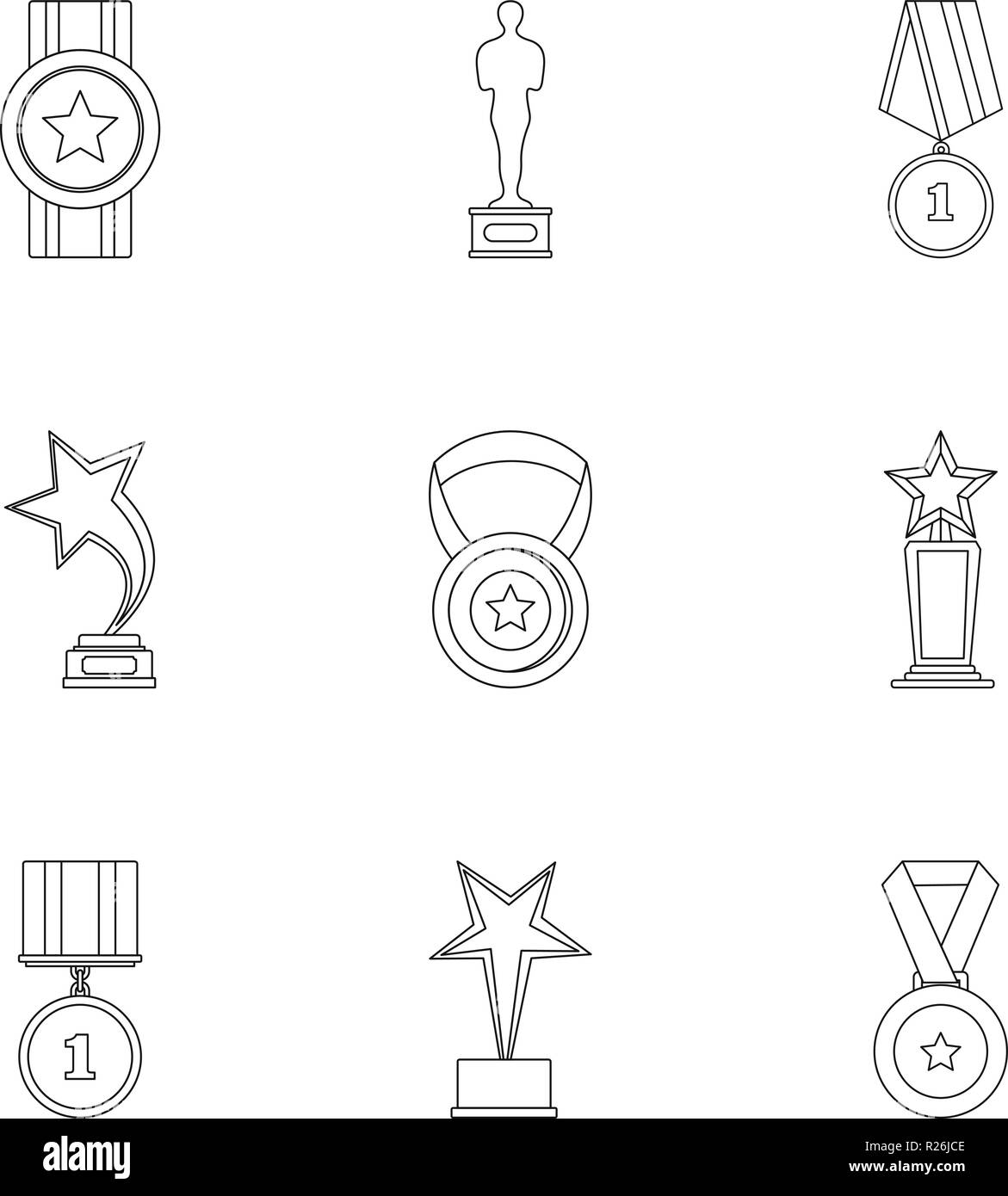 Recompense icons set. Outline set of 9 recompense vector icons for web ...