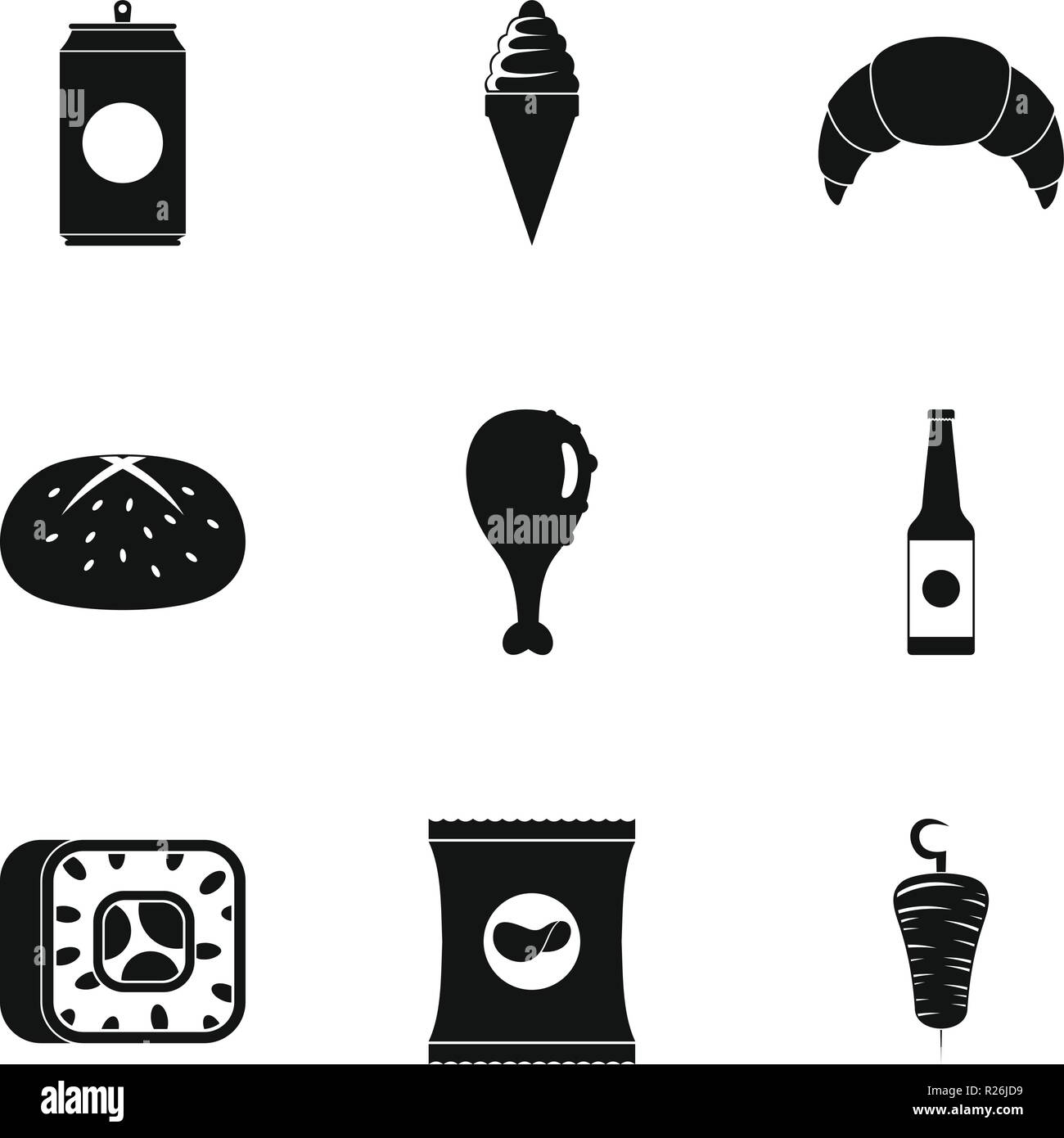 Gobble icons set. Simple set of 9 gobble vector icons for web isolated ...