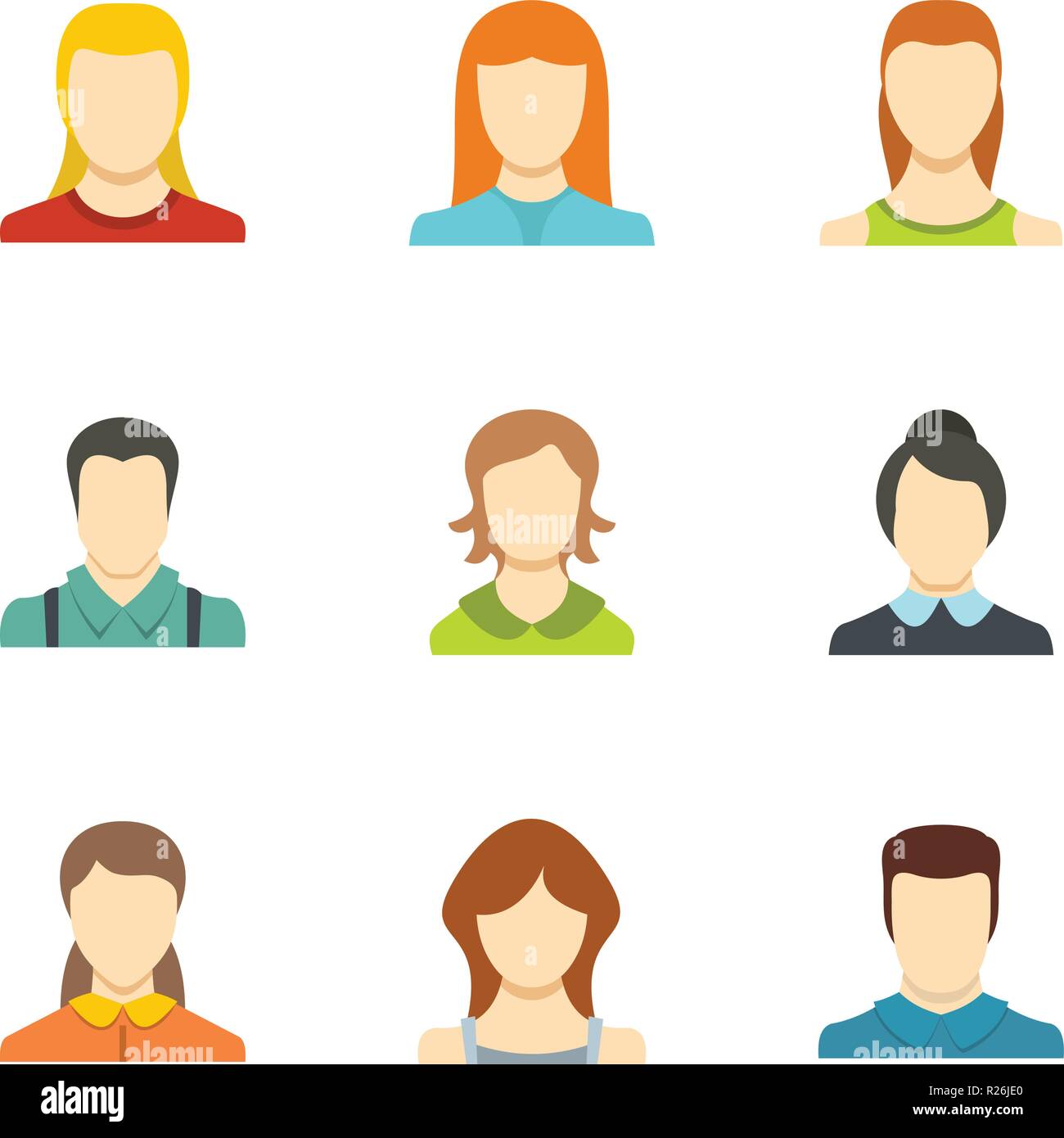 Identity icons set. flat set of 9 identity vector icons for web ...