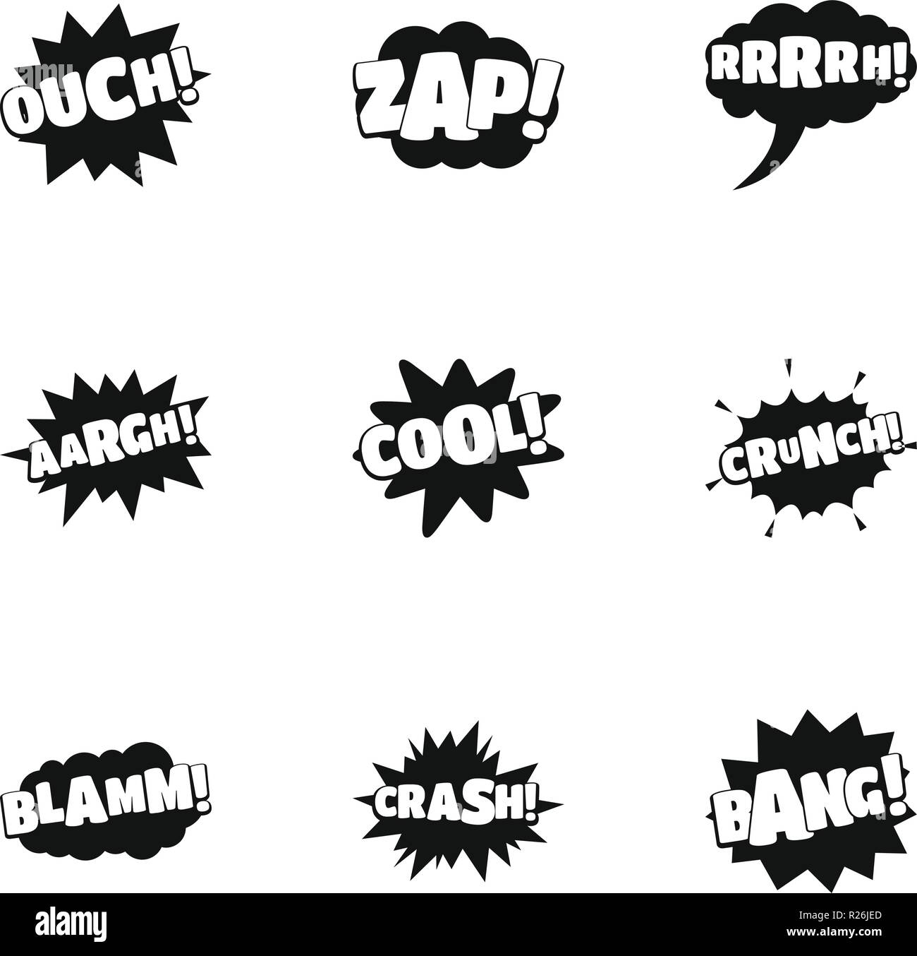 Marking icons set. Simple set of 9 marking vector icons for web ...