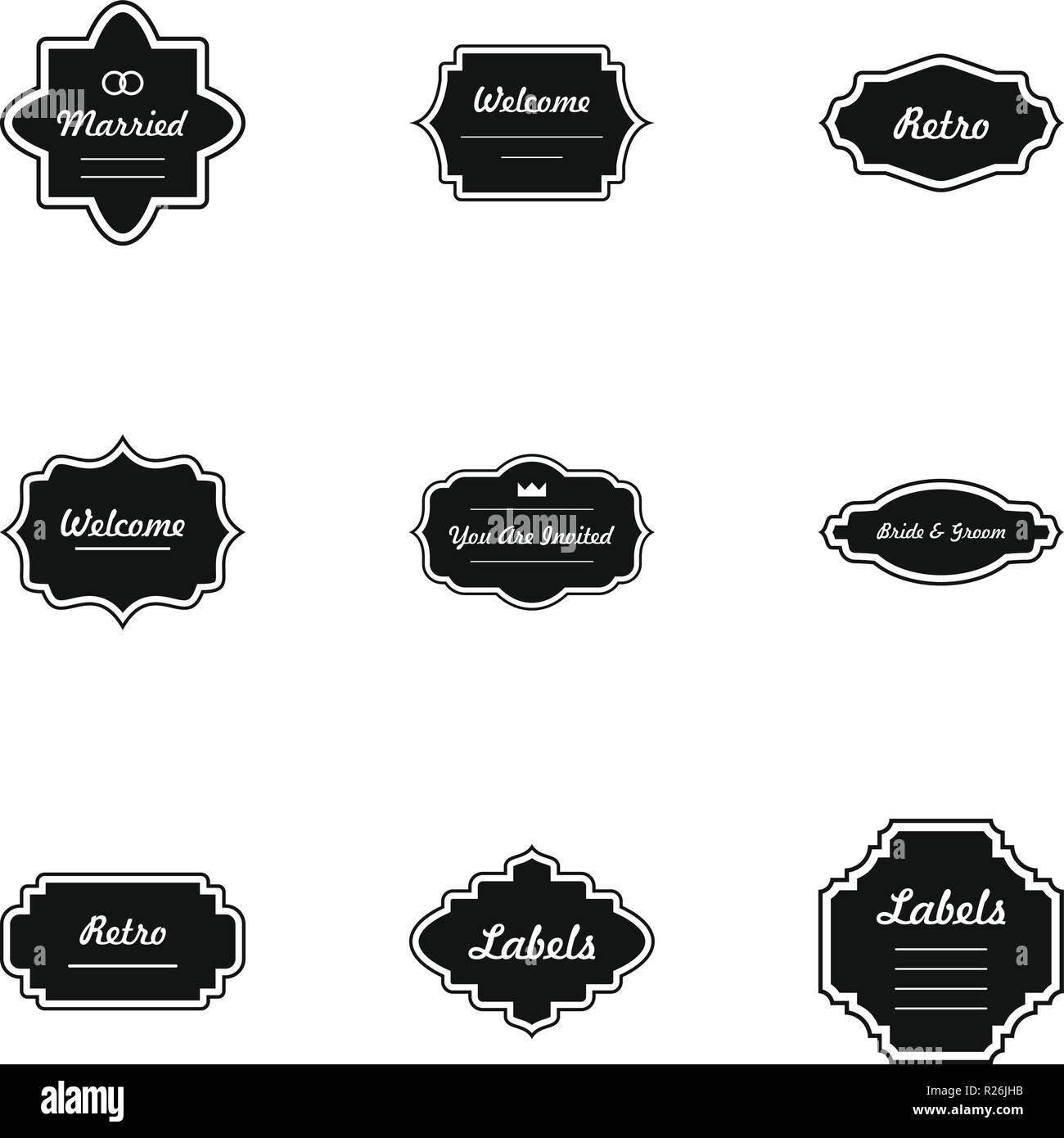 Welcome icons set. Simple set of 9 welcome vector icons for web ...