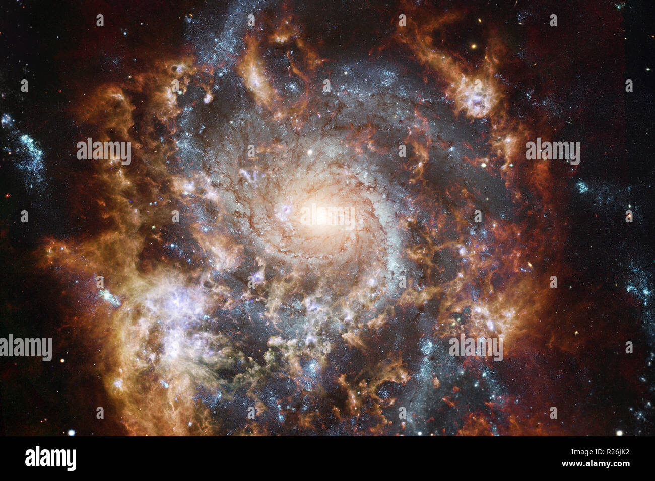 Incredibly beautiful galaxy somewhere in deep space. Science fiction ...