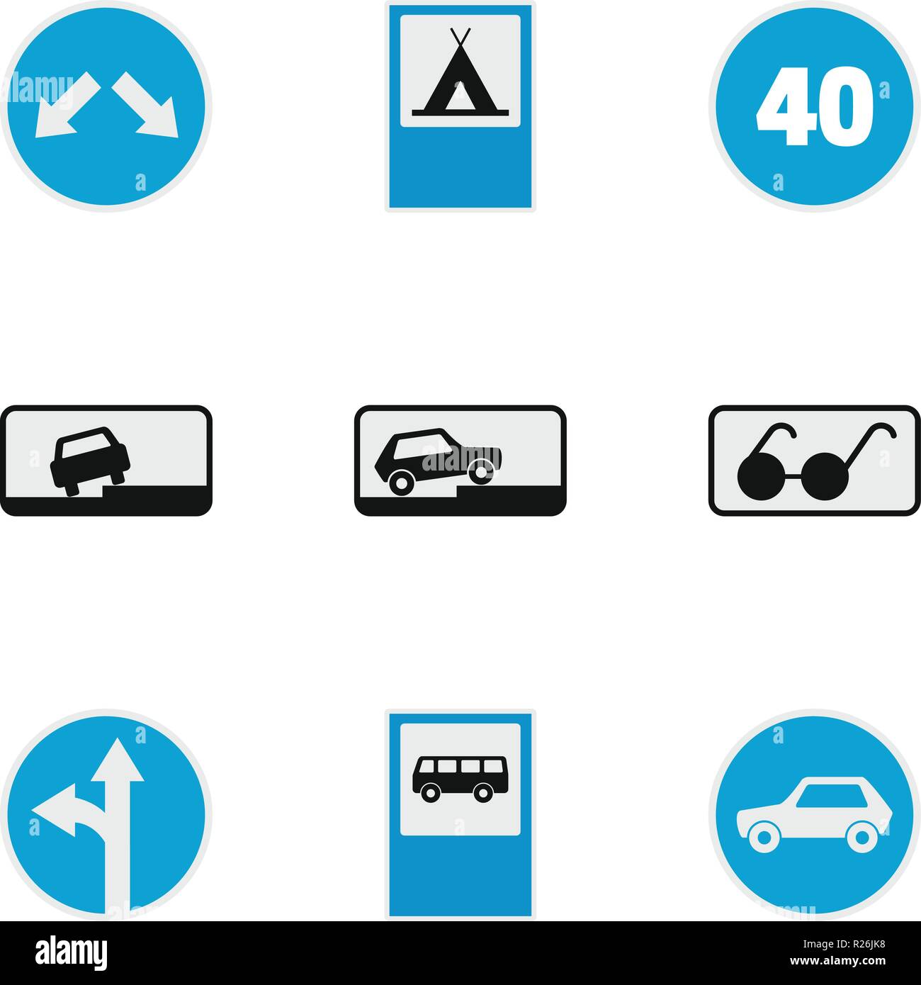 Traffic signal icons set. flat set of 9 traffic signal vector icons for ...