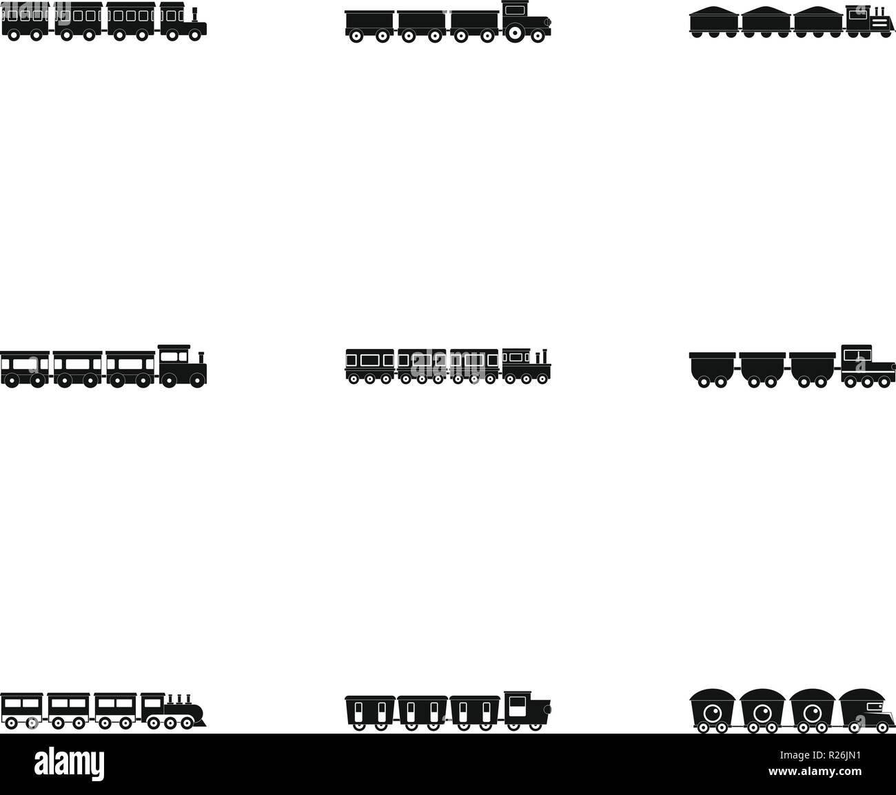 Baby train icons set. Simple set of 9 baby train vector icons for web ...