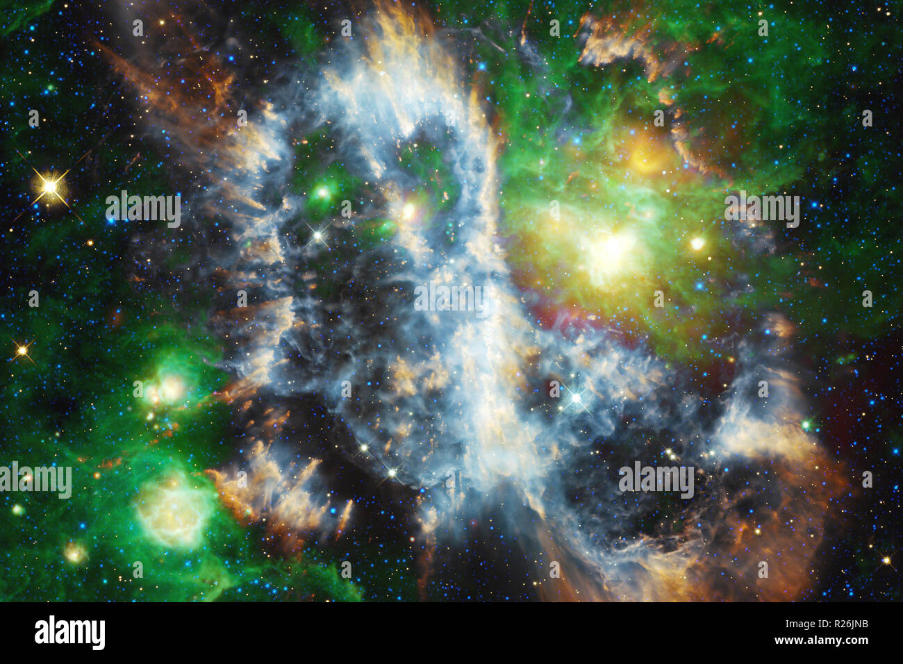 Universe scene with stars and galaxies in deep space showing the beauty ...