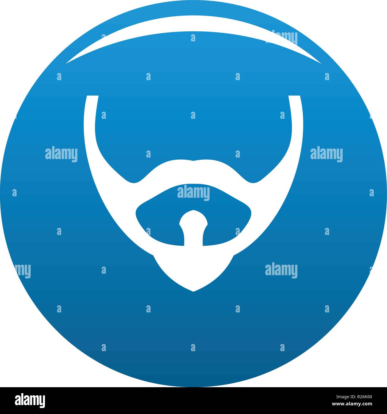 Hair face icon vector blue circle isolated on white background Stock ...