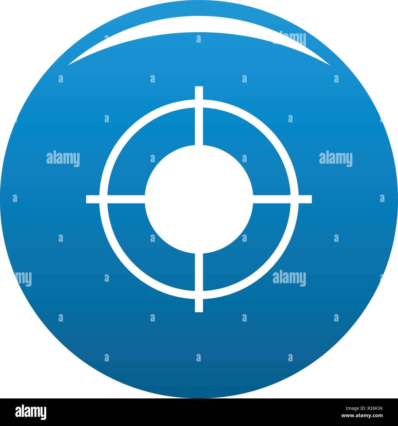 Far target icon vector blue circle isolated on white background Stock ...